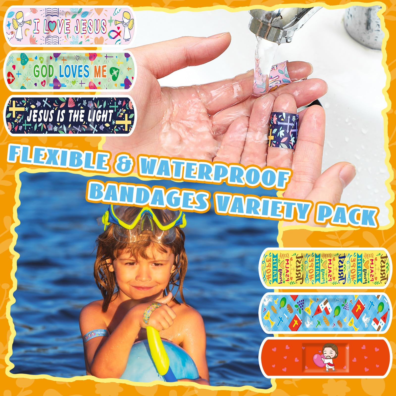 Snapklik.com : Geiserailie 40 Jesus Bandages Kids Bulk Christian Bible ...