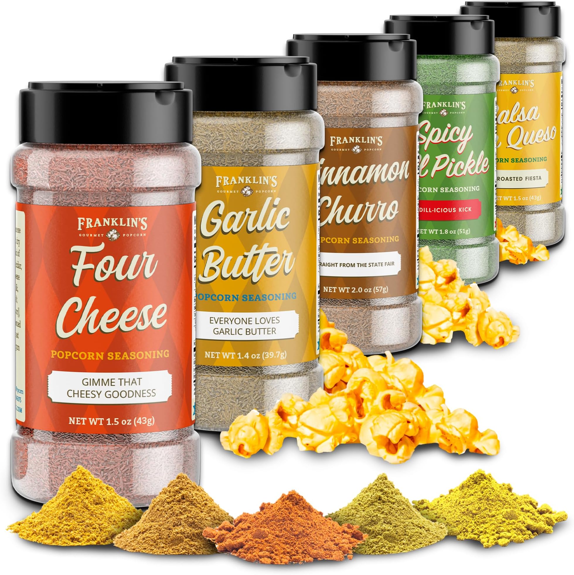 Amazon.com : Franklin's Gourmet Popcorn Seasoning Powder Variety Pack ...