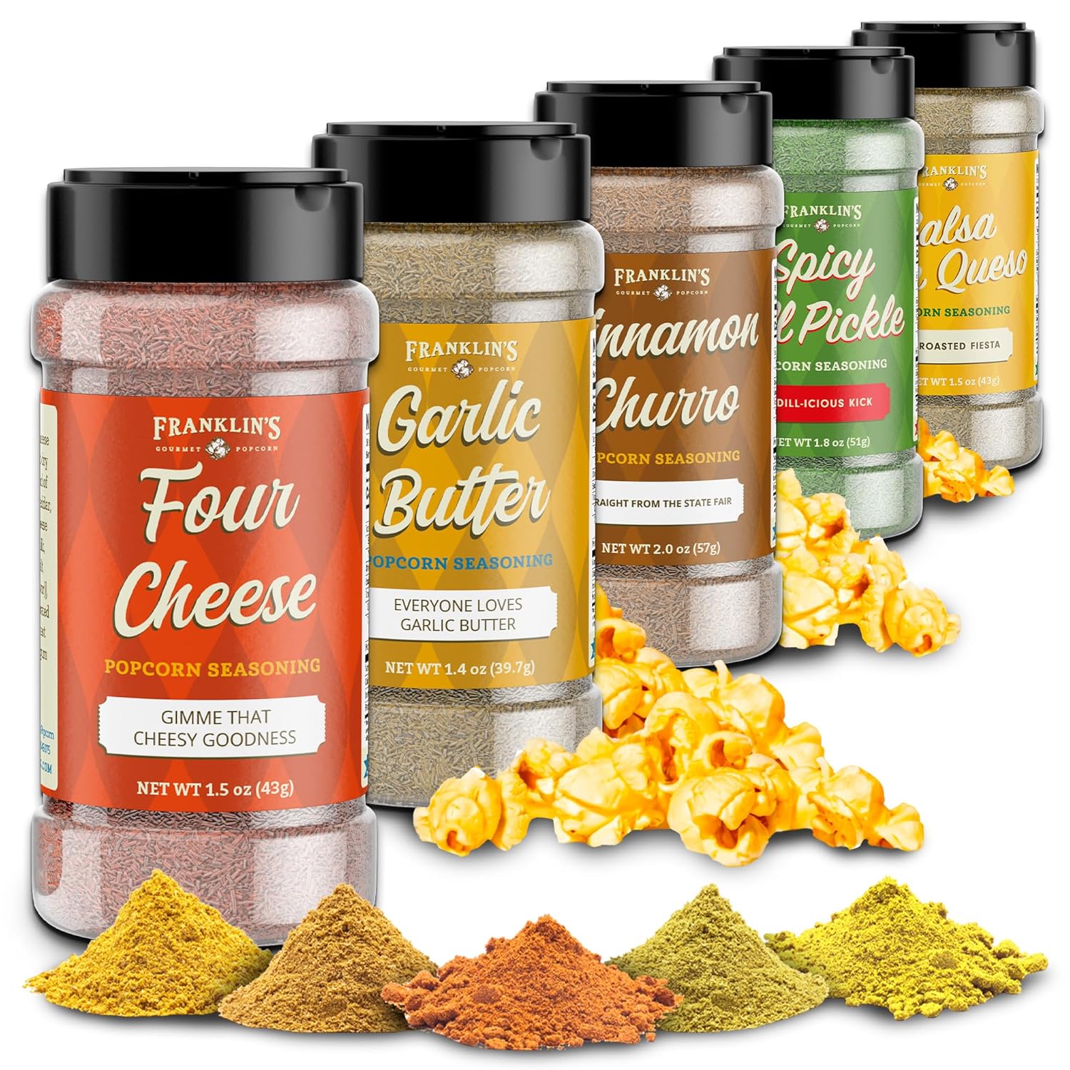 Amazon.com : Franklin's Gourmet Popcorn Seasoning Powder Variety Pack ...