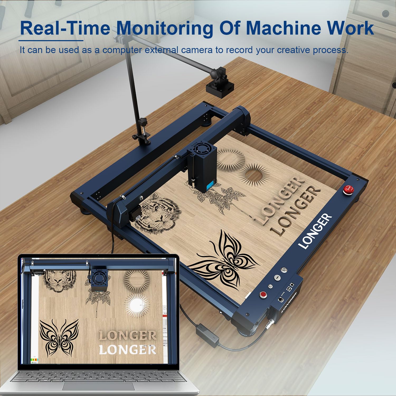Snapklik.com : LONGER Lightburn Camera, Camera Kit For Laser Engraver ...