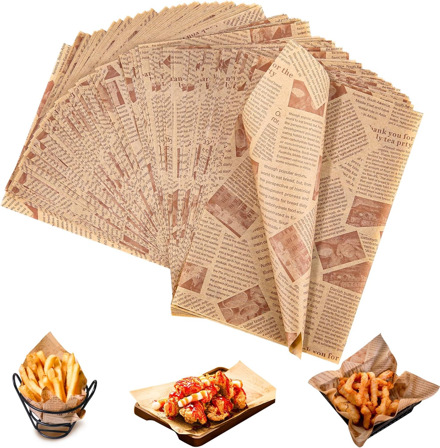 100 Sheets Papier Journal Alimentaire Mini Wrap, 36 x 26cm, Eco ...