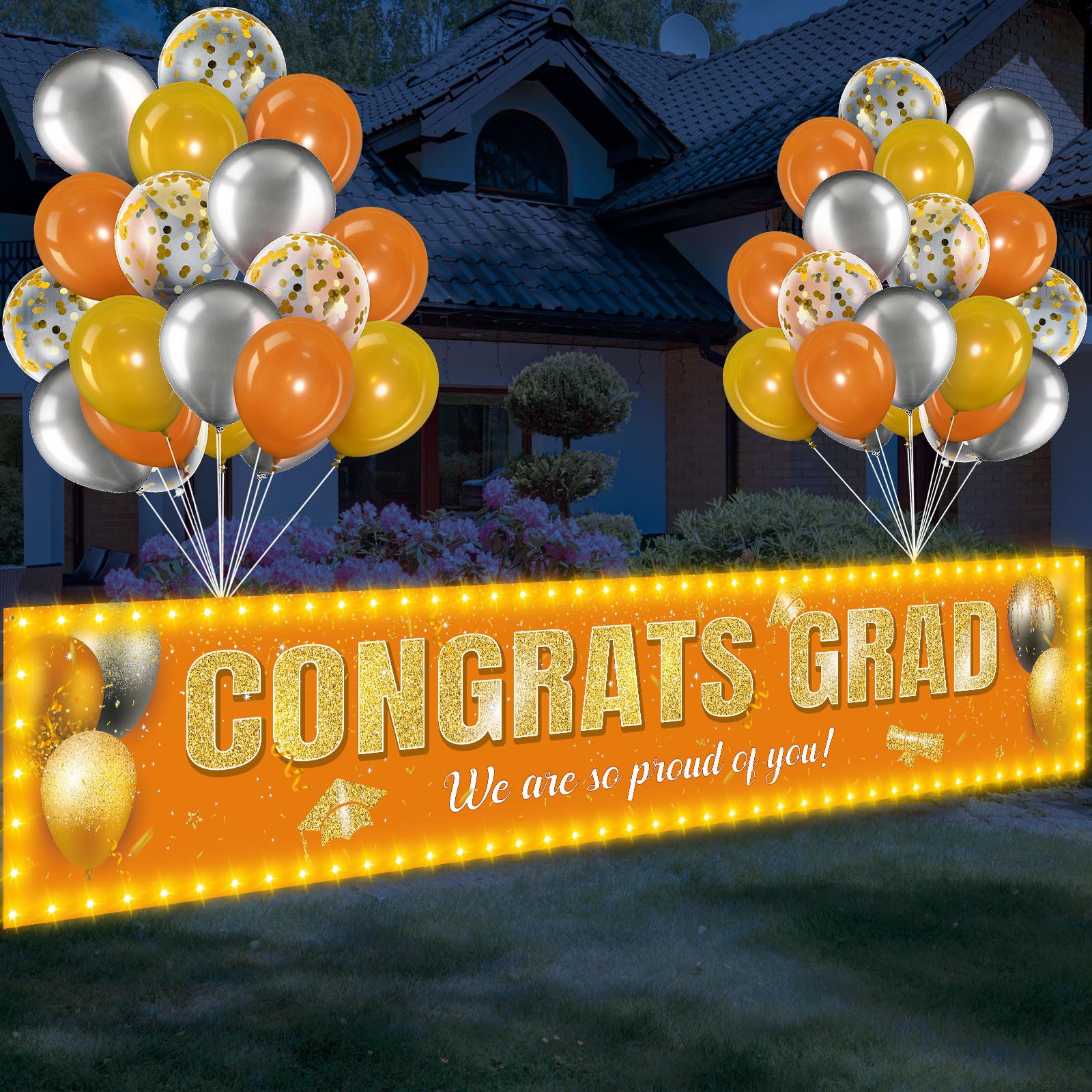 Amazon.com: Irenare 2024 LED Graduation Banner Decoration Set Large ...