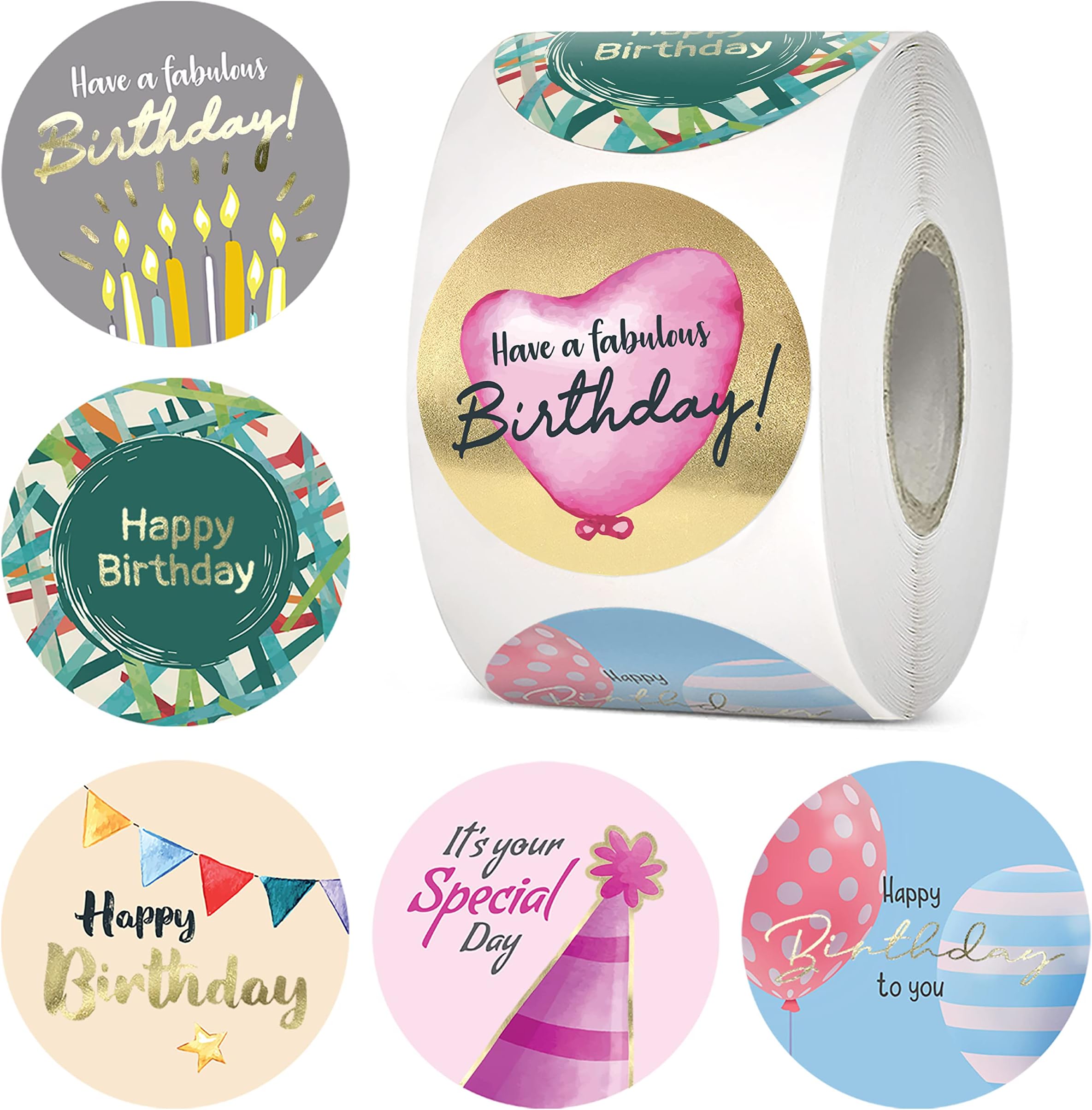 Amazon.com: Mobiusea Creation Happy Birthday Stickers | 90-Pack ...