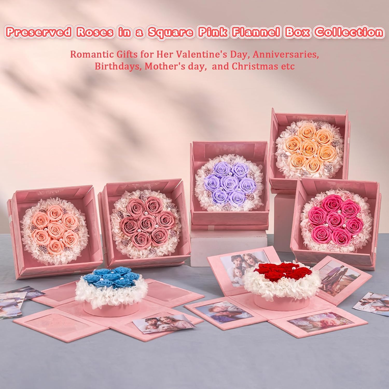 Eterfield Forever Flowers – Rosas preservadas de 7 piezas en una caja ...