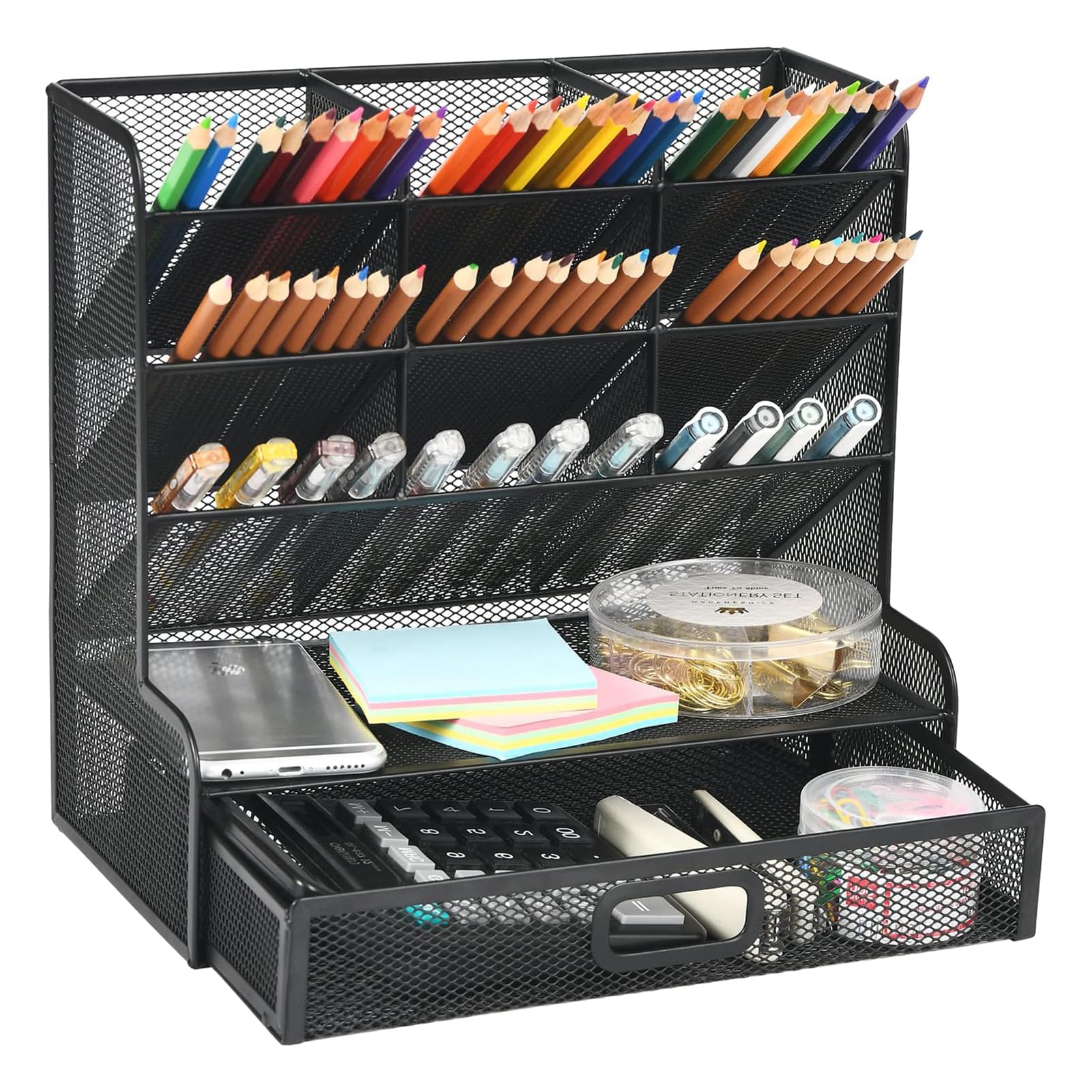 Marbrasse Mesh Desk Organiser, Multi-Functional Pen Holder, Pen ...