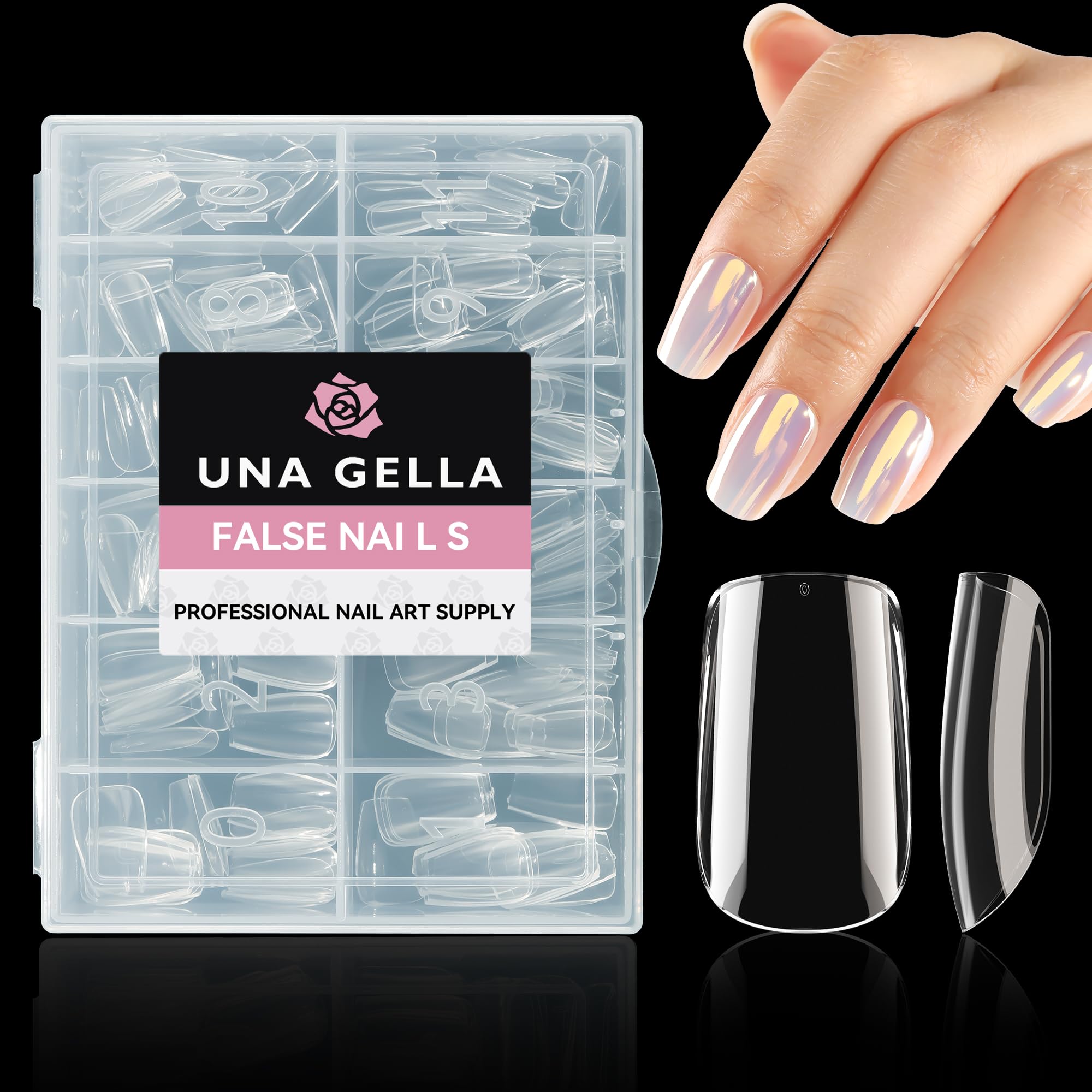 Amazon.com: UNA GELLA Short Square Nail Tips 504pcs Short Square Gel x ...