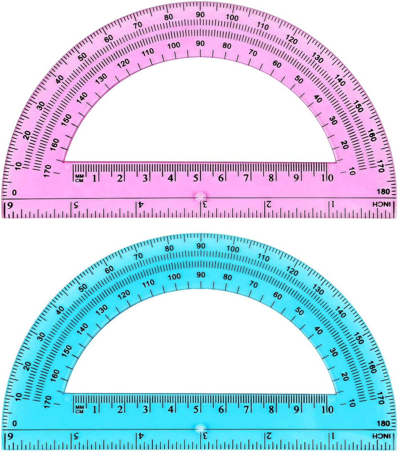 Amazon.com : Zonon 2 Pcs 6 Inch Plastic Protractor Math Protractors 180 ...