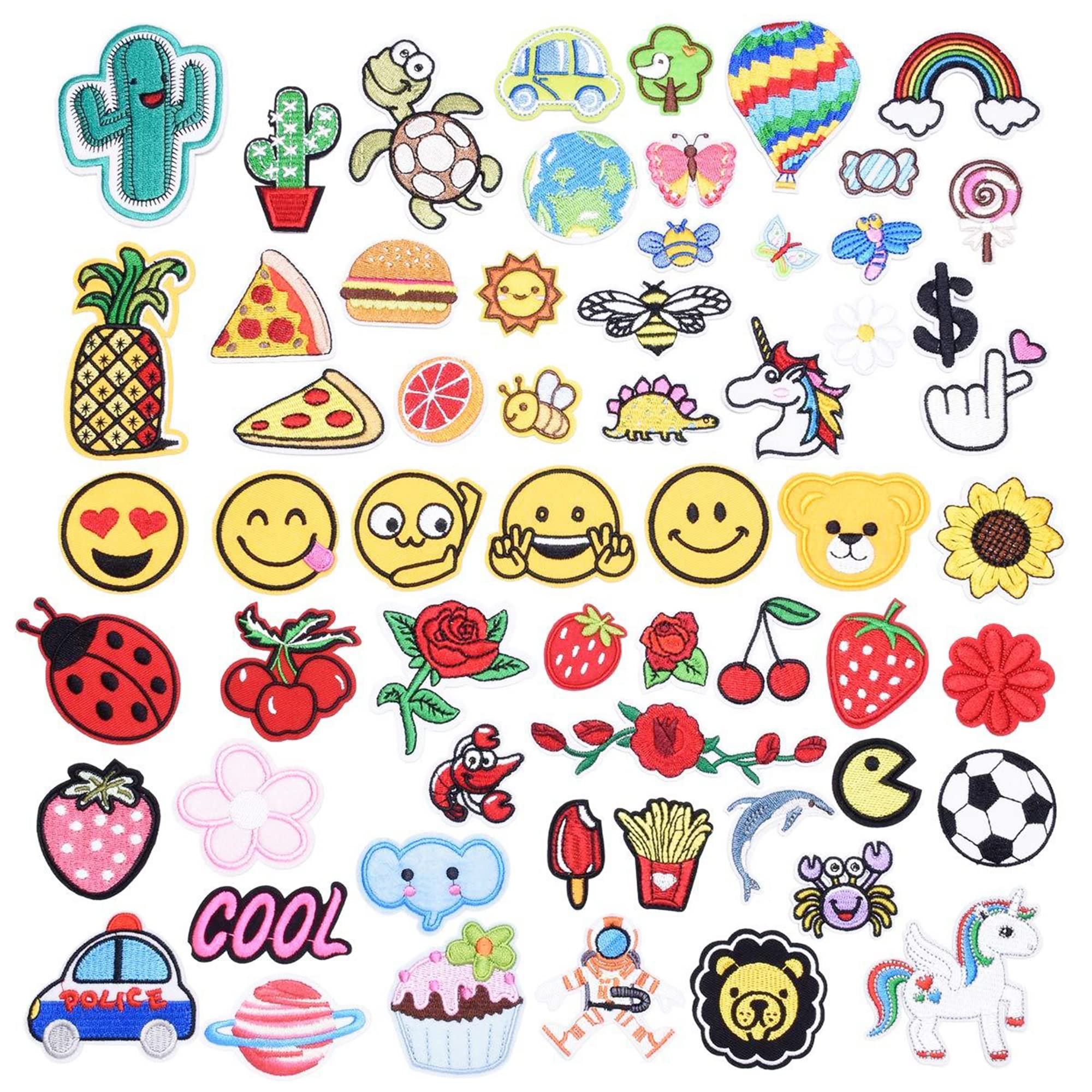 Amazon.com: 60 Pieces Embroidered Iron On Patches DIY Accessories ...