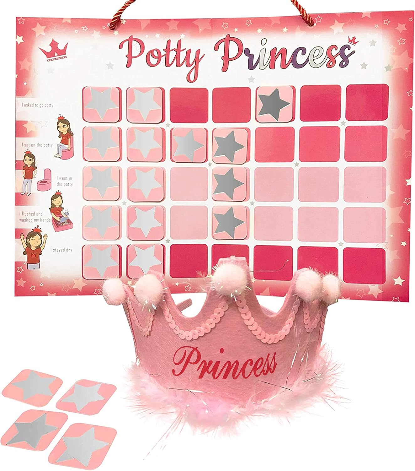 Amazon.com: Potty Training Chart for Toddlers - Princess Themed ...