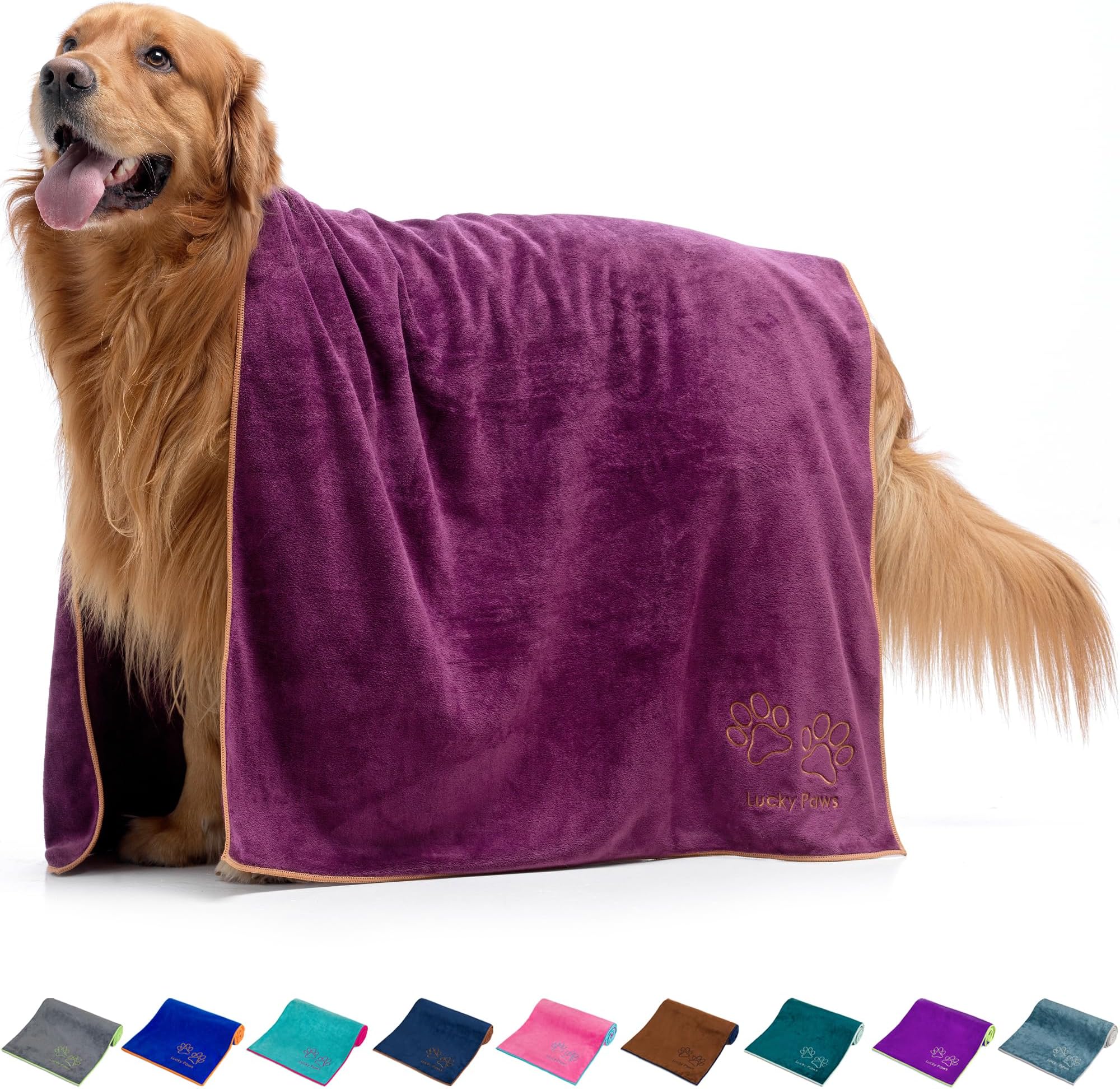 Microfibre Dog Towels - Super Absorbent - 2 Large Microfibre Drying Pet ...