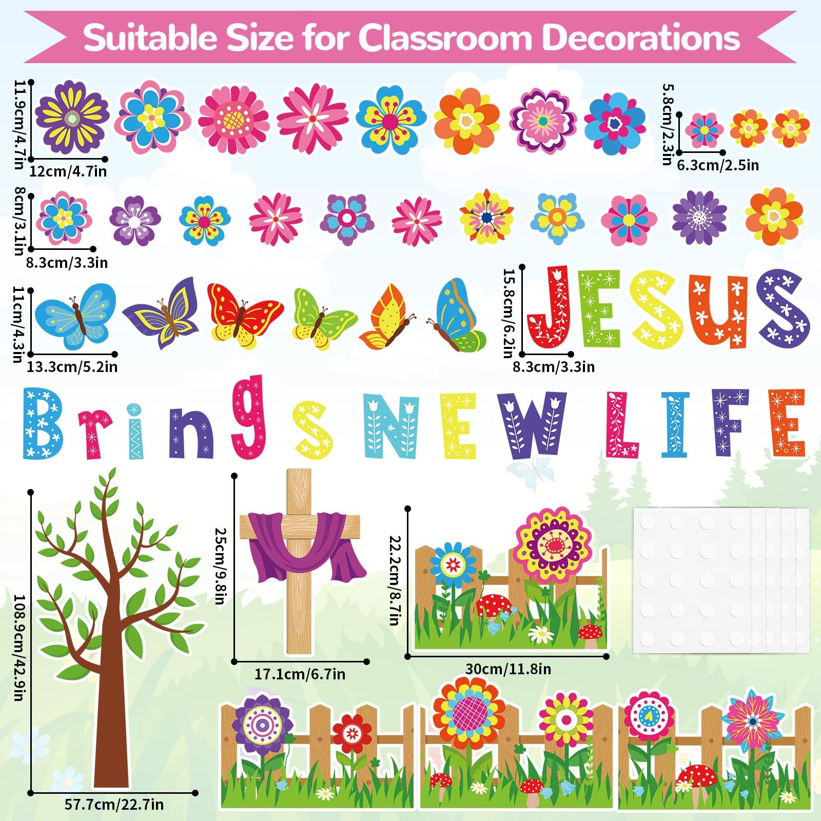 Snapklik.com : Gisgfim Christian Spring Bulletin Board Decoration Set ...