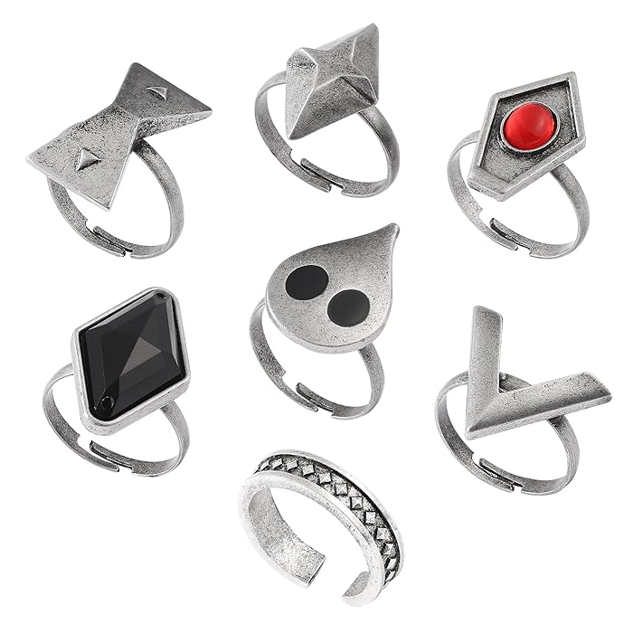 Buy Genshin Impact Hu Tao Rings - 7pcs Hu Tao Cosplay Finger Rings Set ...