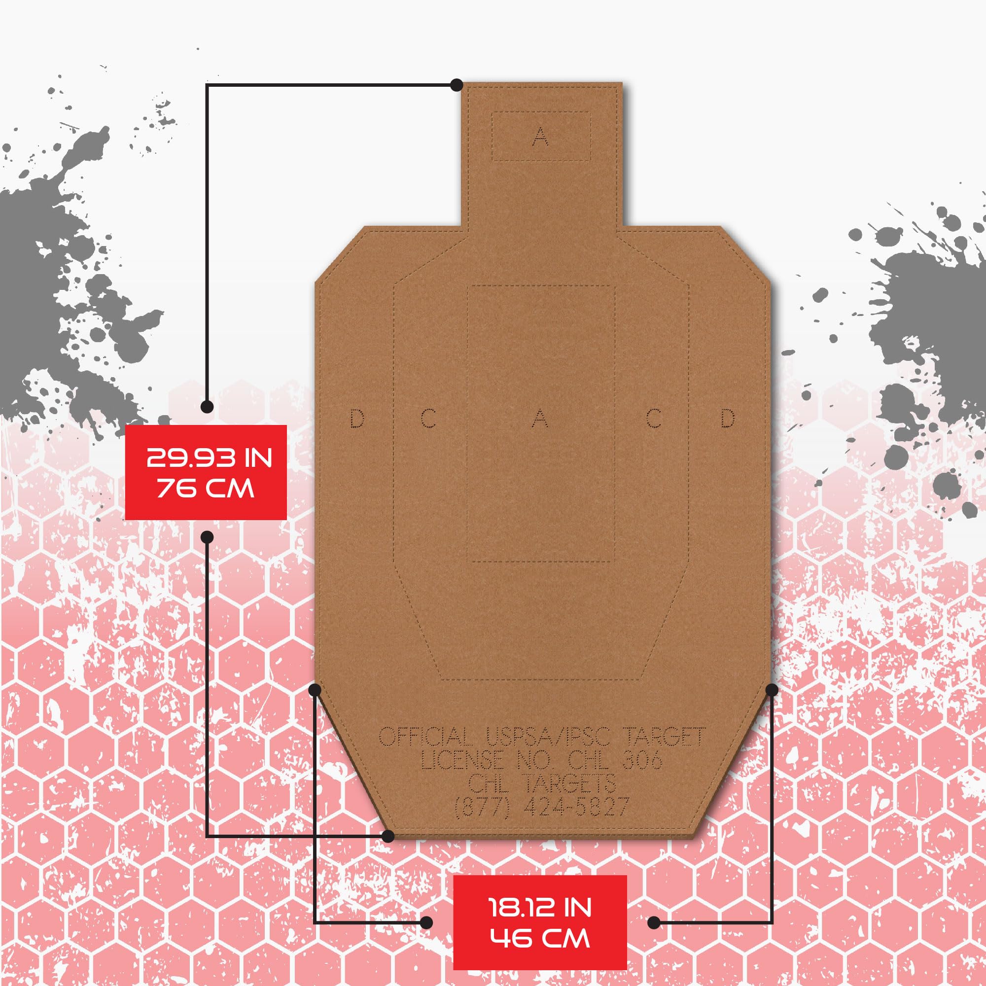 Snapklik.com : 100 Official USPSA Cardboard Targets, Competition Torso ...