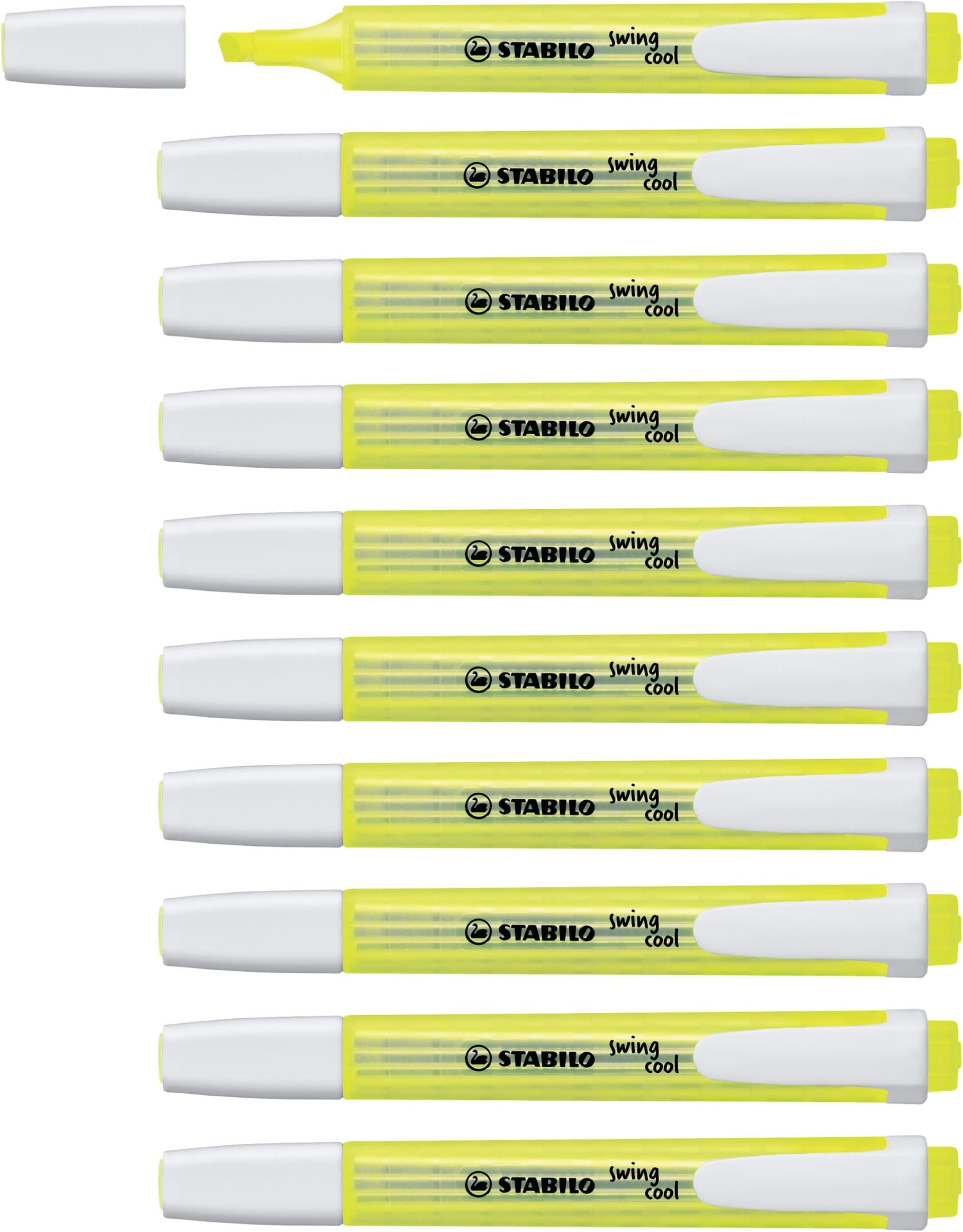 Highlighter - STABILO swing cool - Pack of 10 - Yellow : Amazon.co.uk ...