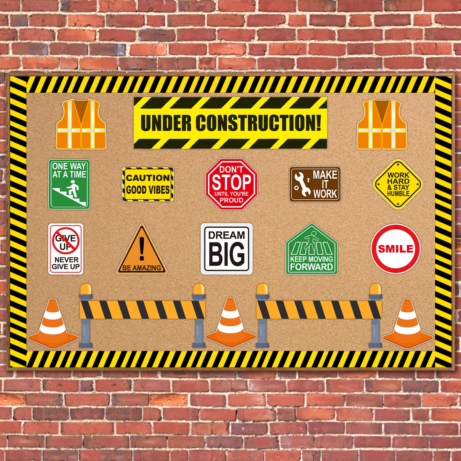 Snapklik.com : 48 Pcs 6" Under Construction Positive Sayings Accents ...