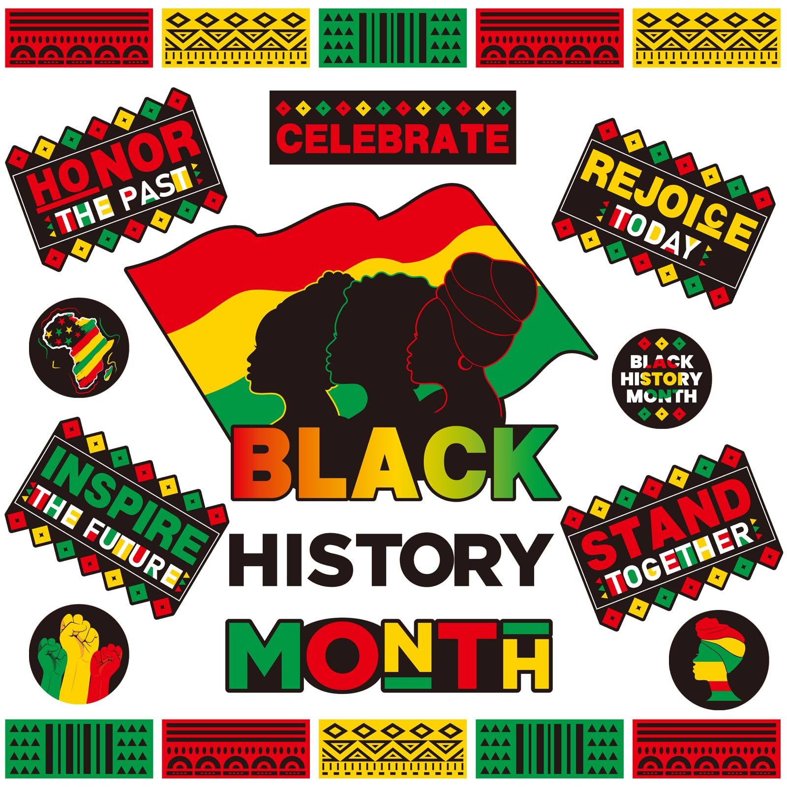 Amazon.com: Mooliwe 23 Pcs Black History Month Bulletin Board ...