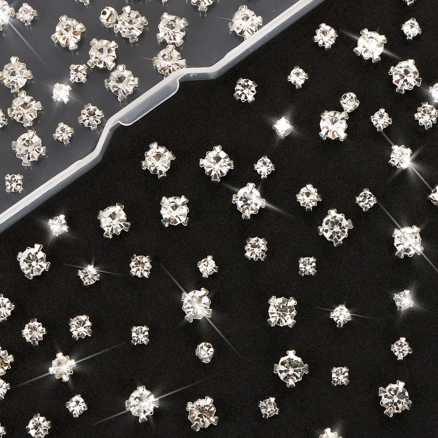 UHOMENY Sew On Rhinestones, 360PCS Clear Crystal Sew on Rhinestone ...