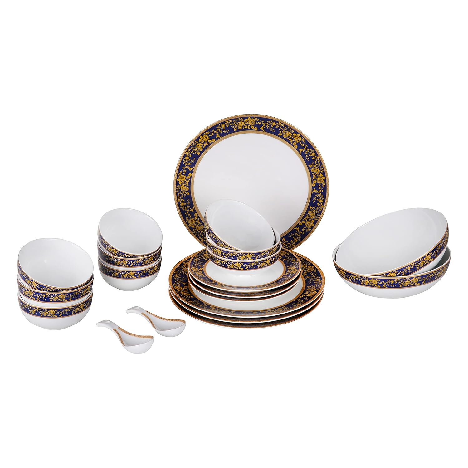 Hitkari Porcelain Summer Gold Dinner Set 33 Pcs.|Dinner Set for 6 ...