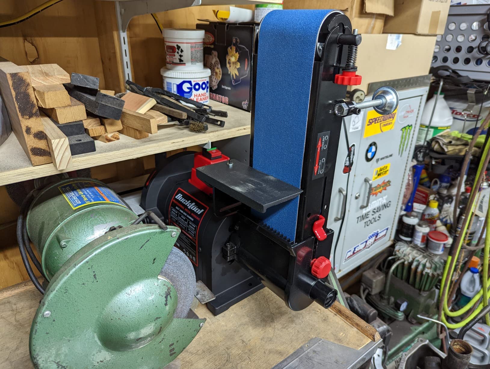 $40/mo - Finance BUCKTOOL Powerful 1.5 HP Bench Belt Sander for Wood ...