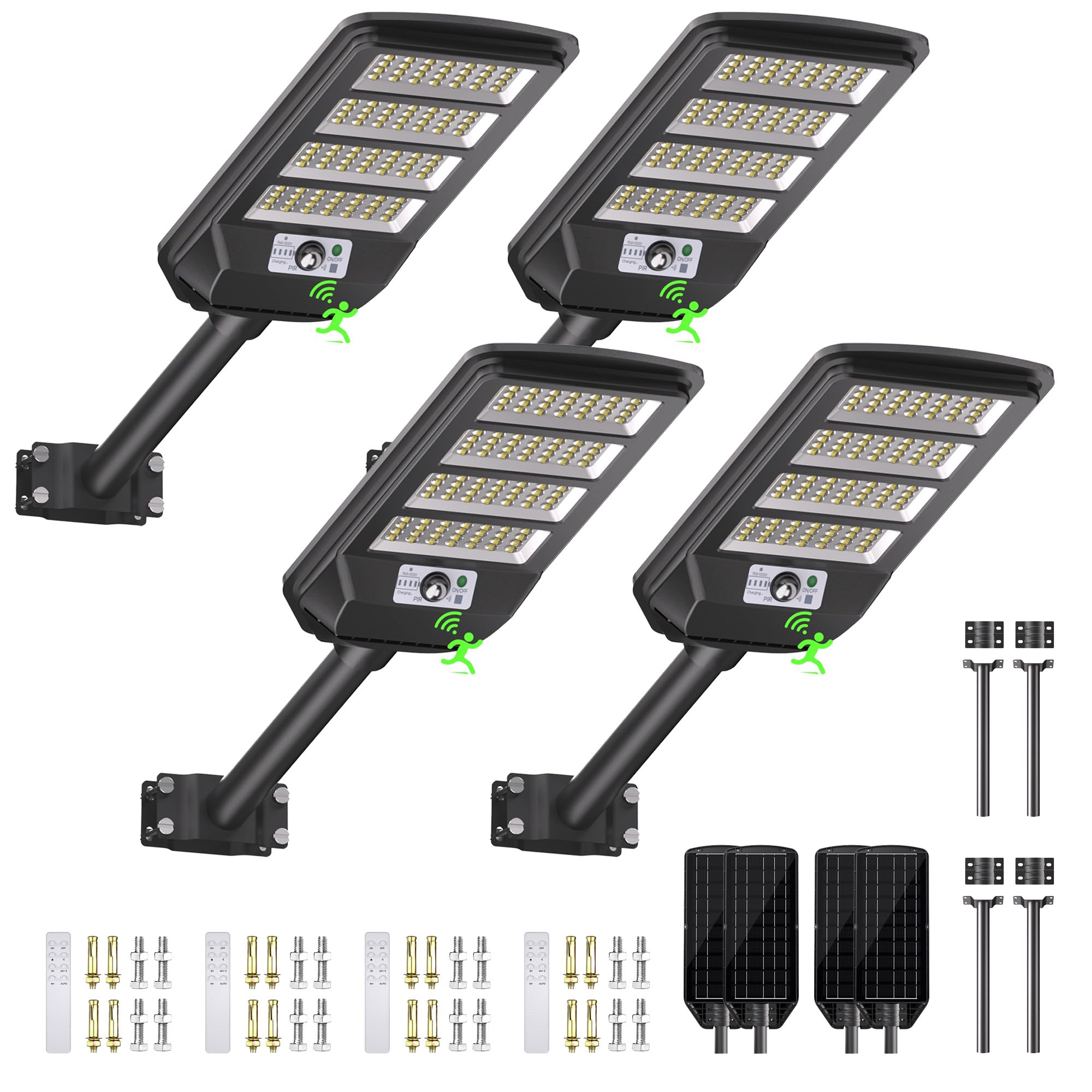 Varmtalys Solar Powered Street Lights Motion Sensor, Dusk to Dawn ...