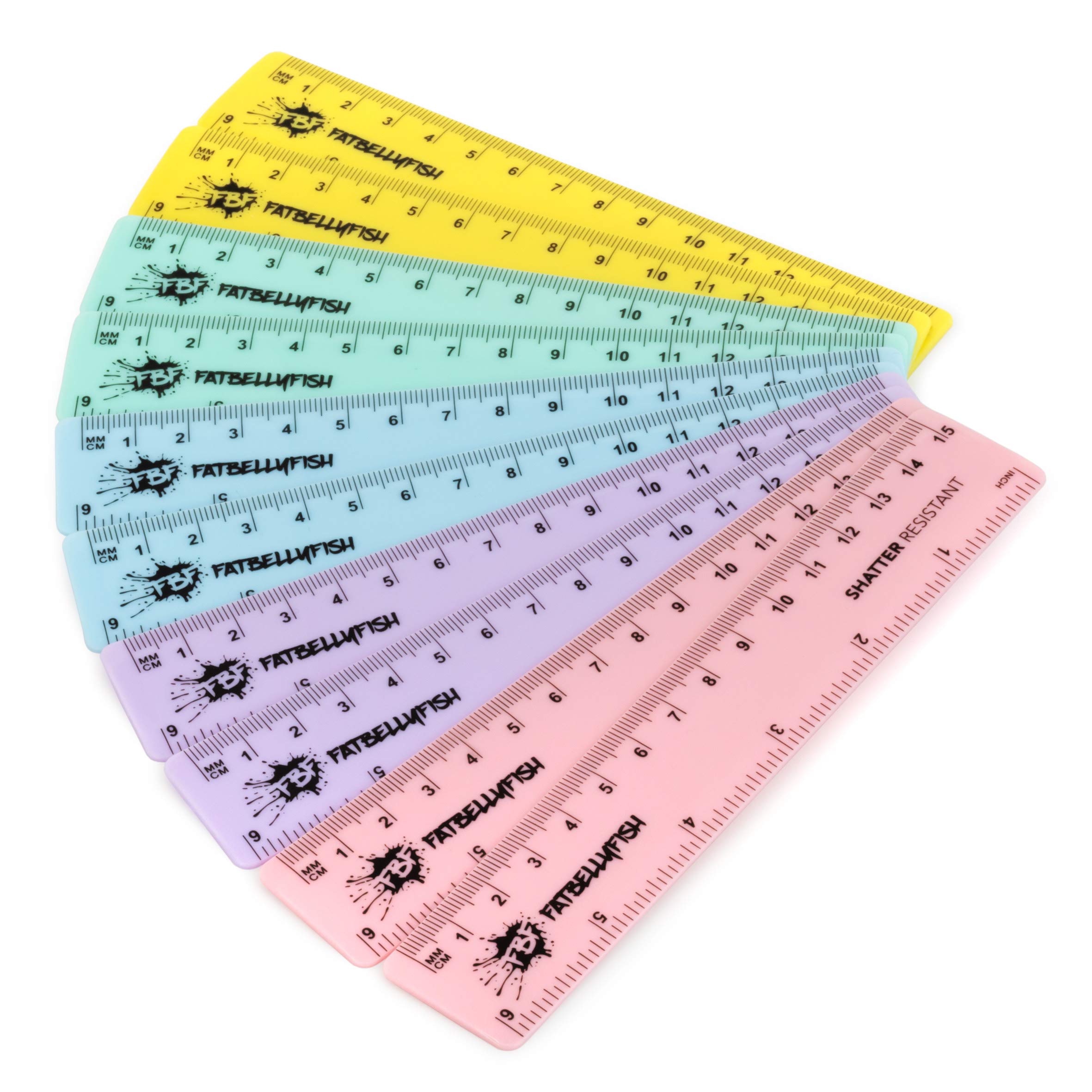 Amazon.com: Fat Belly Fish - 6 Inch / 15cm Rulers - Shatter Resistant ...