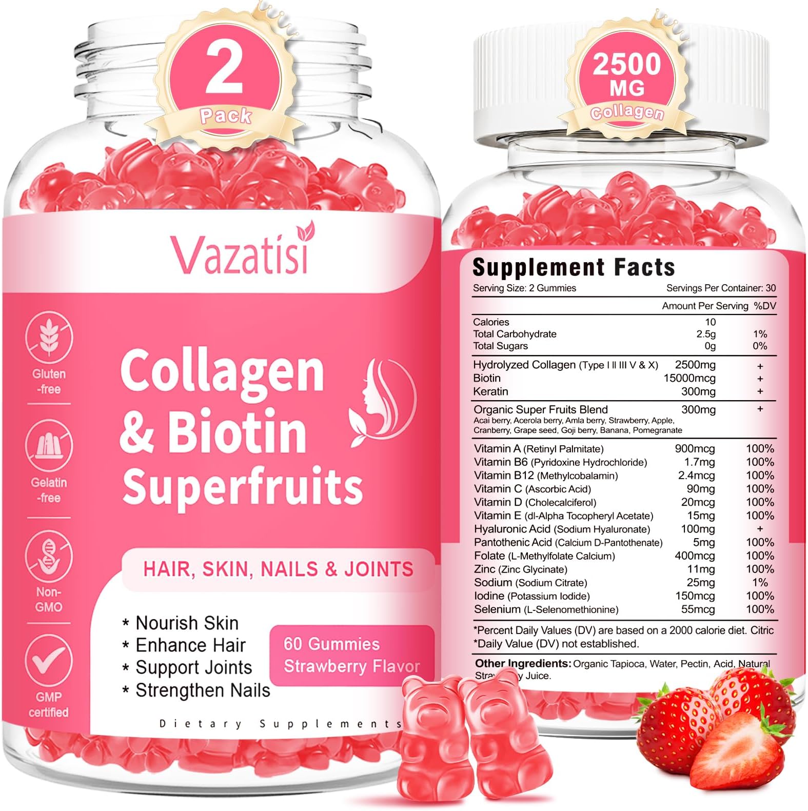 Amazon.com: Collagen Peptides for Women - Collagen Gummy with Biotin ...