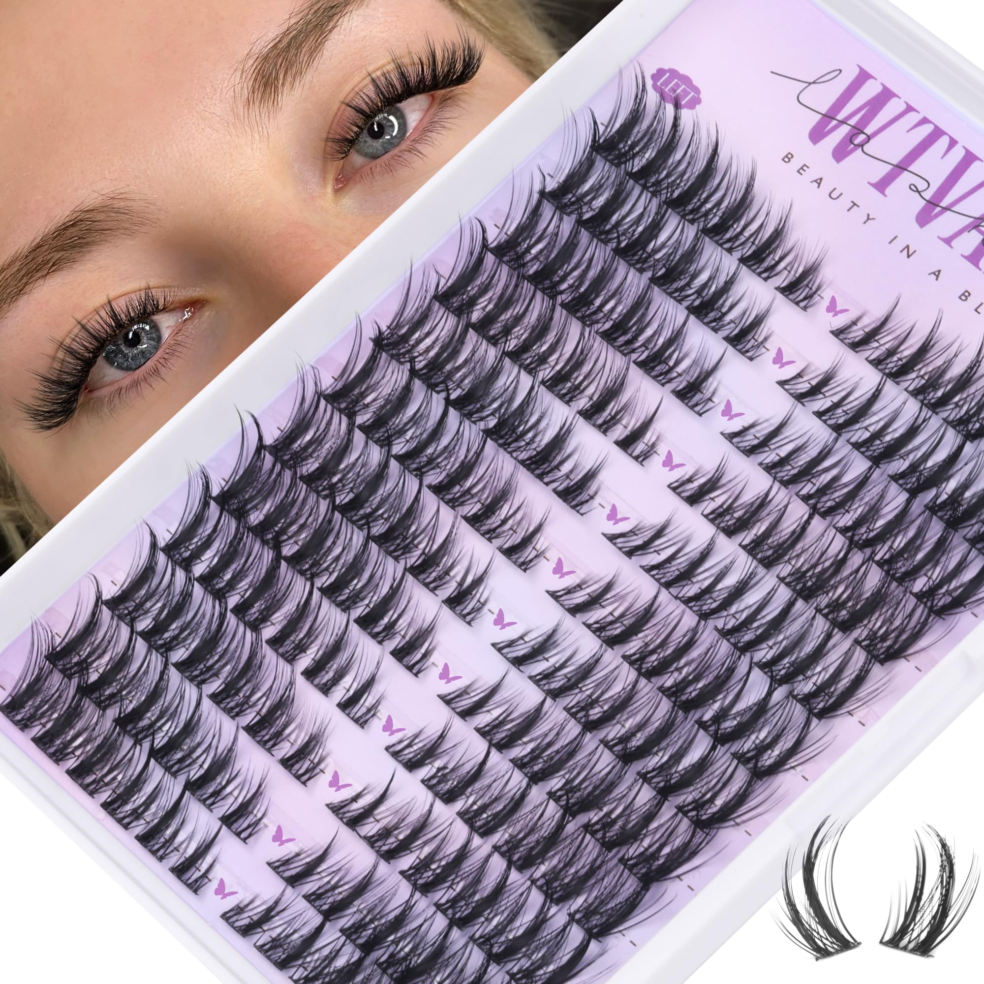 Amazon.com: Wispy Lash Clusters Spiky Eyelash Clusters Left & Right ...