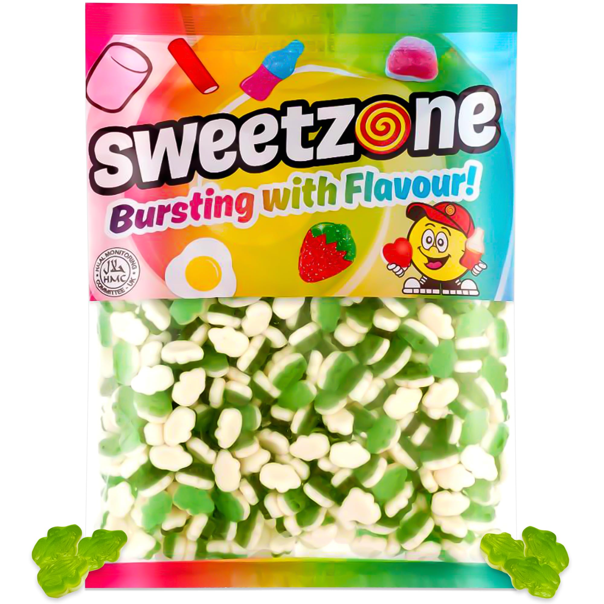 Mini Frogs Sweet Zone Halal Sweets Tub, 1kg. Tubs of Sweets, Jelly ...