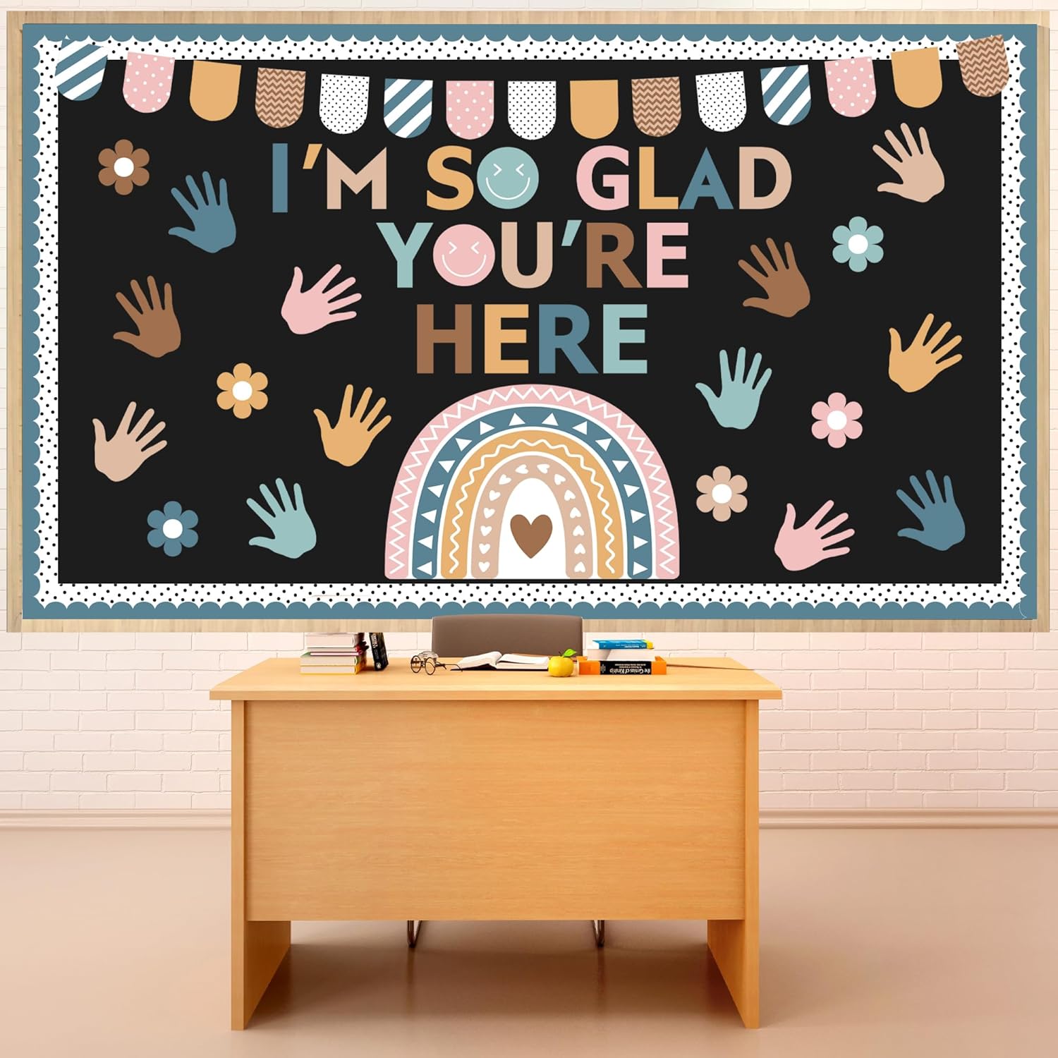 Amazon.com: 68 Pcs Boho Bulletin Board Decorations Set I'm So Glad You ...