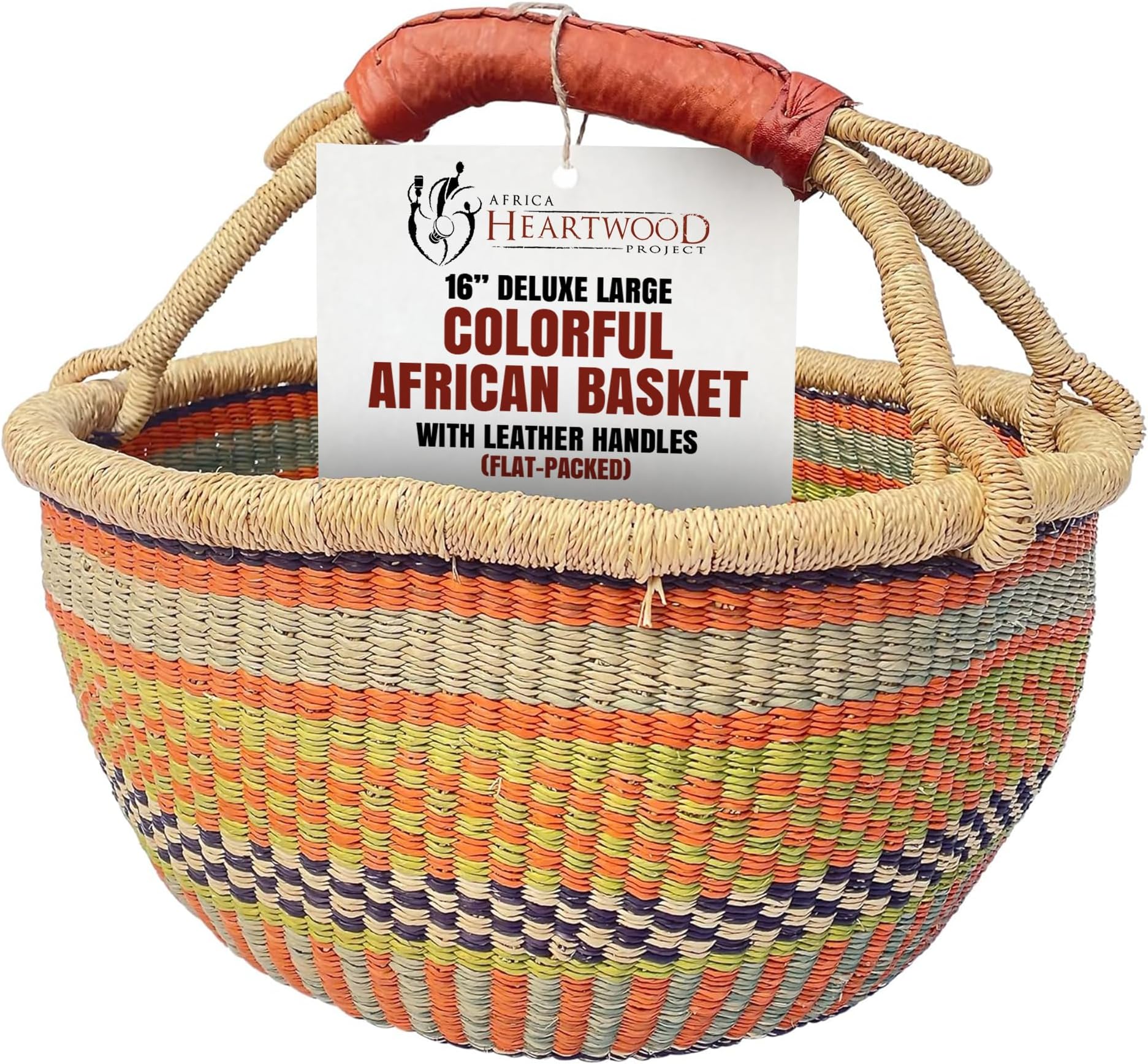 Amazon.com: Fair Trade Ghana Bolga African Dye-Free Fully Shaped Medium ...