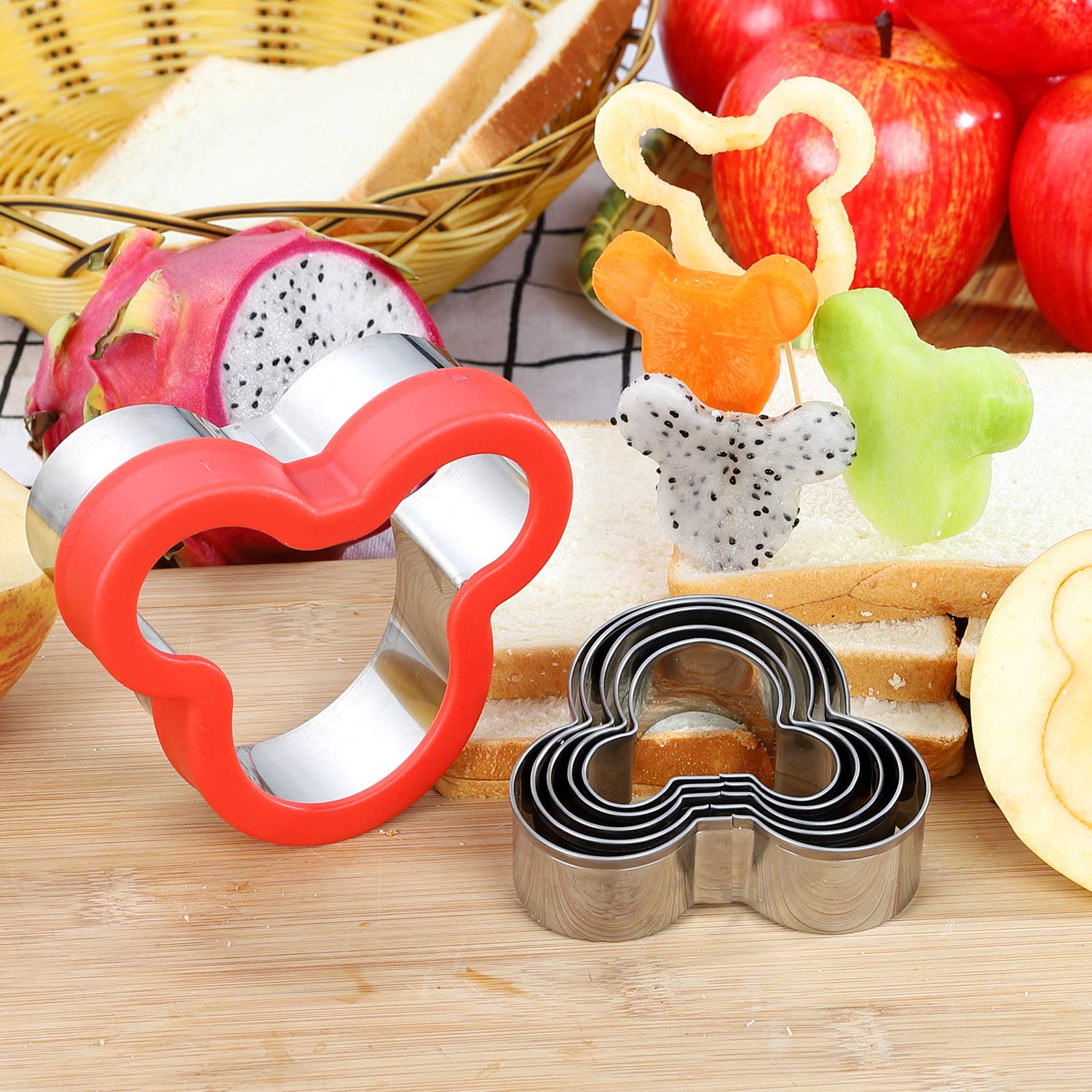BakingWorld Mickey Mouse Cookie Cutter Set,Mickey Mouse Head Shape ...