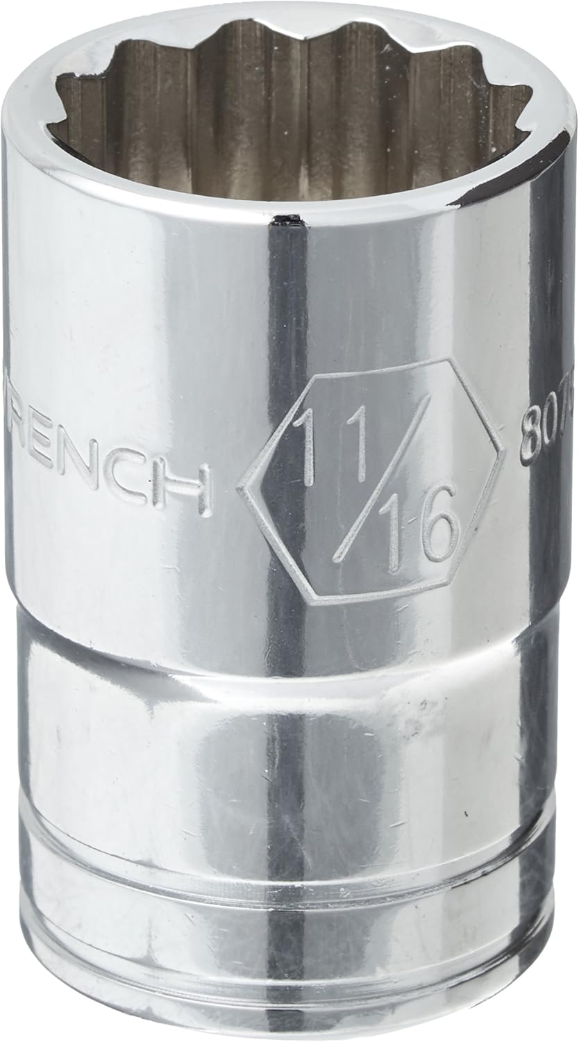 Amazon.com: GEARWRENCH 1/2" Drive 12 Point Standard SAE Socket 11/16 ...