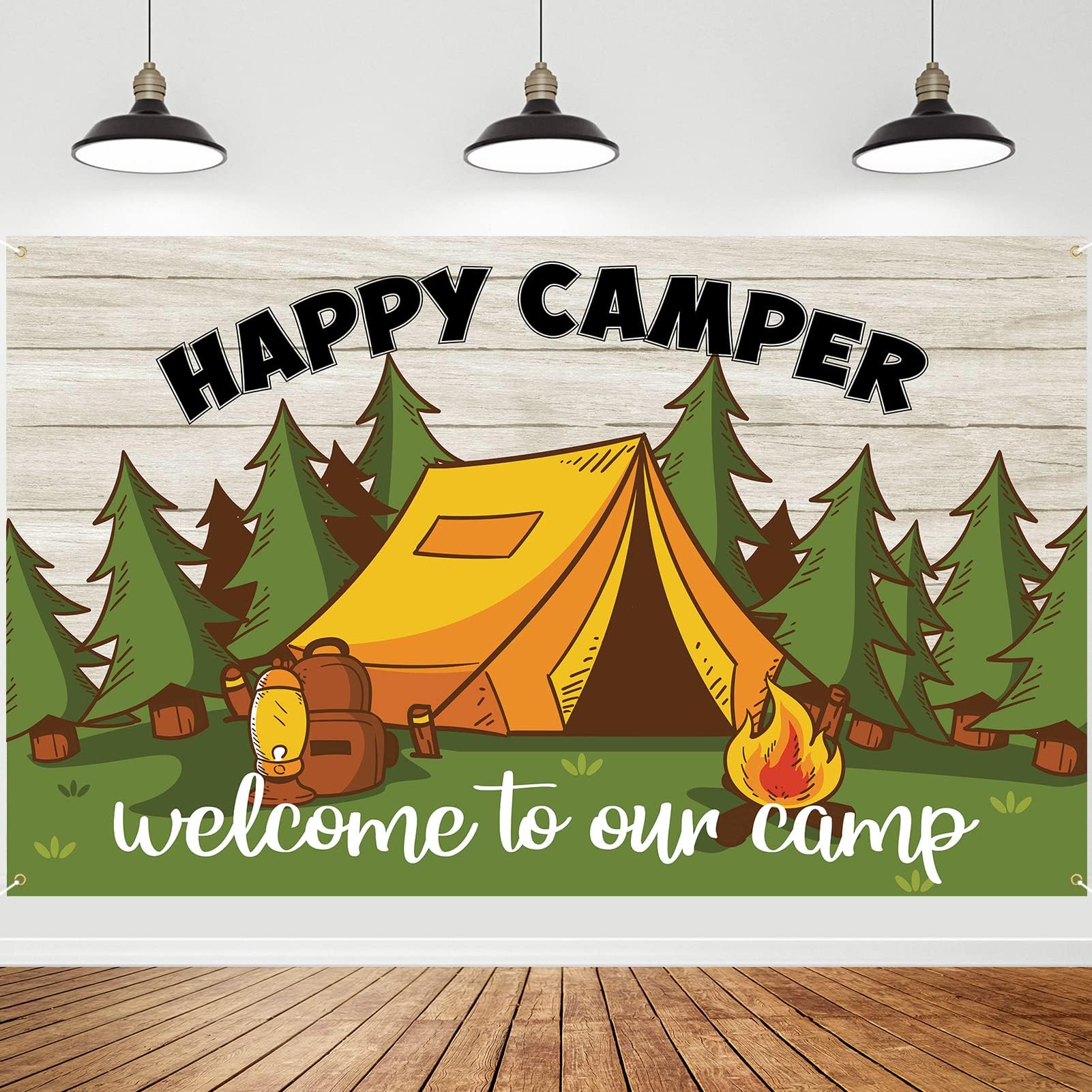 Amazon.com: Blulu Camping Party Decorations Camping Party Banner ...