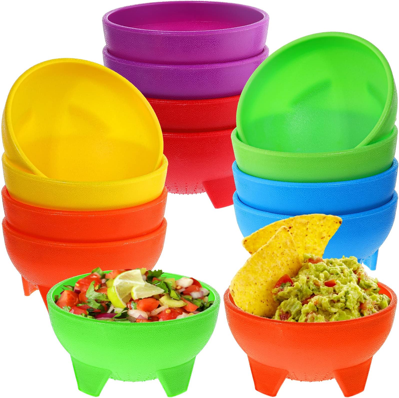 Amazon.com | meekoo 12 Pcs Salsa Bowls Mexican Multi Color Serving ...