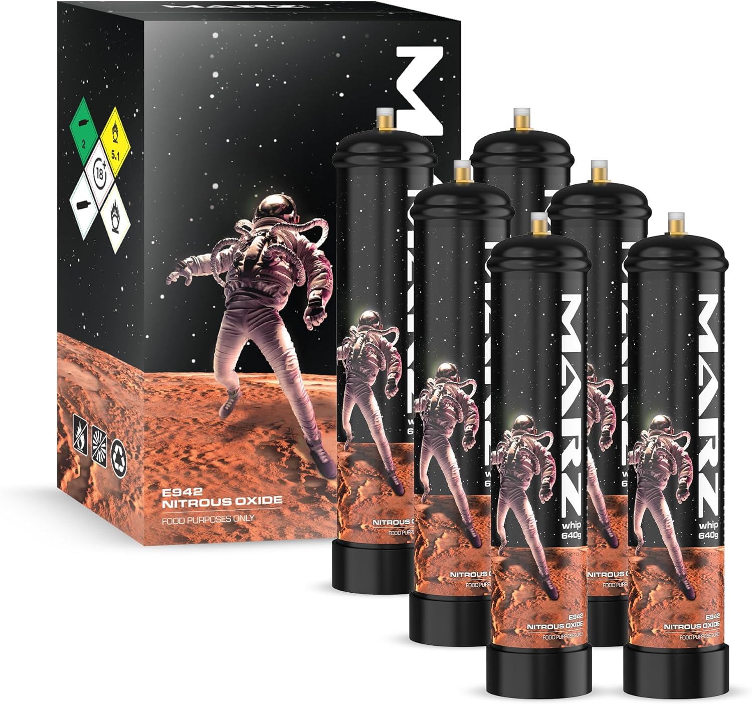 Amazon.com: Marz Premium Whipped Cream Charger 680g 1.1L - Food Grade ...