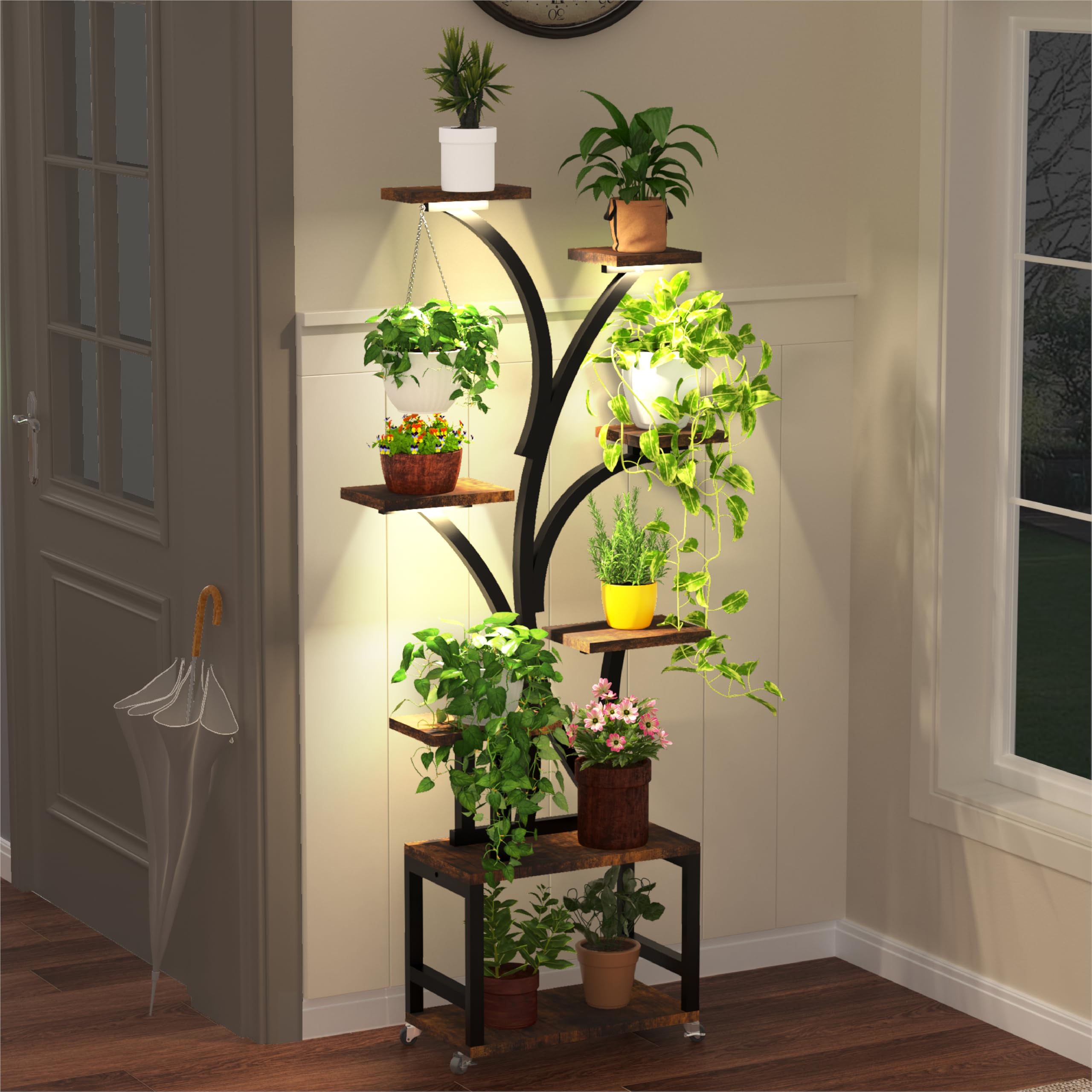 Amazon.com: Plant Stand Indoor with Grow Lights, 8 Tiered Indoor Plant ...