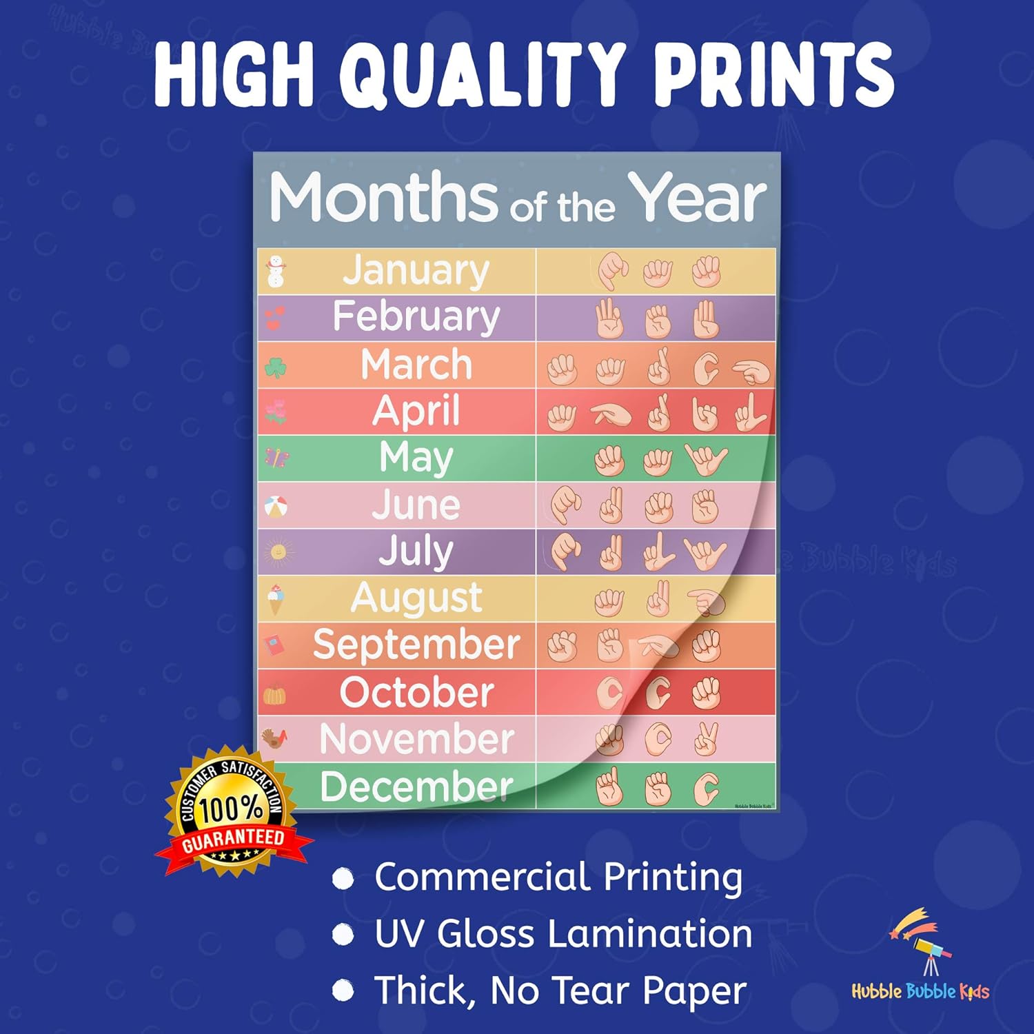 Buy Sign Language Posters for Classroom - 4 Pack Includes Colors, Days ...