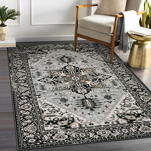 Amazon.com: Lahome Boho Black Rug for Living Room - 4x6 Area Rug ...