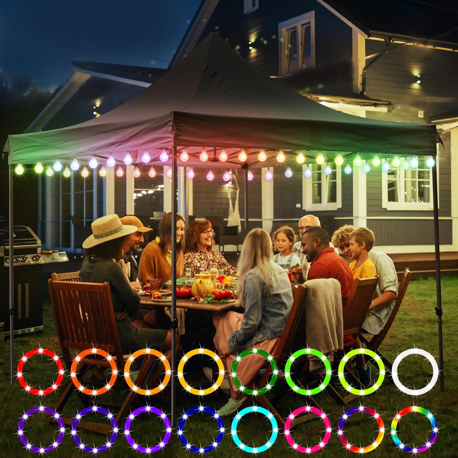 Amazon.com: Upgraded LED Canopy Lights for 10x10Ft Canopy, 40Ft LED ...