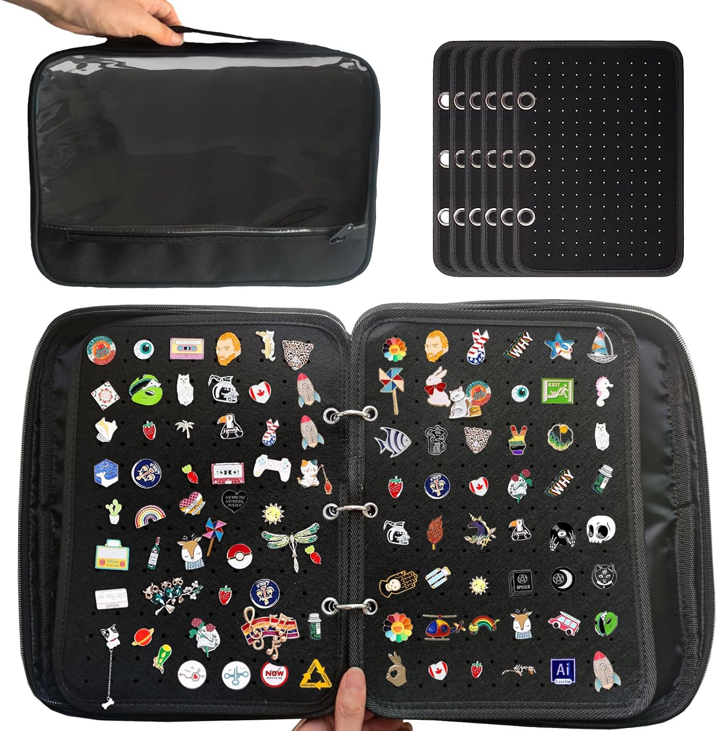 Amazon.com: Mi Ya Mi Lai 6 Pages Pin Books For Collectors, Enamel Pin ...