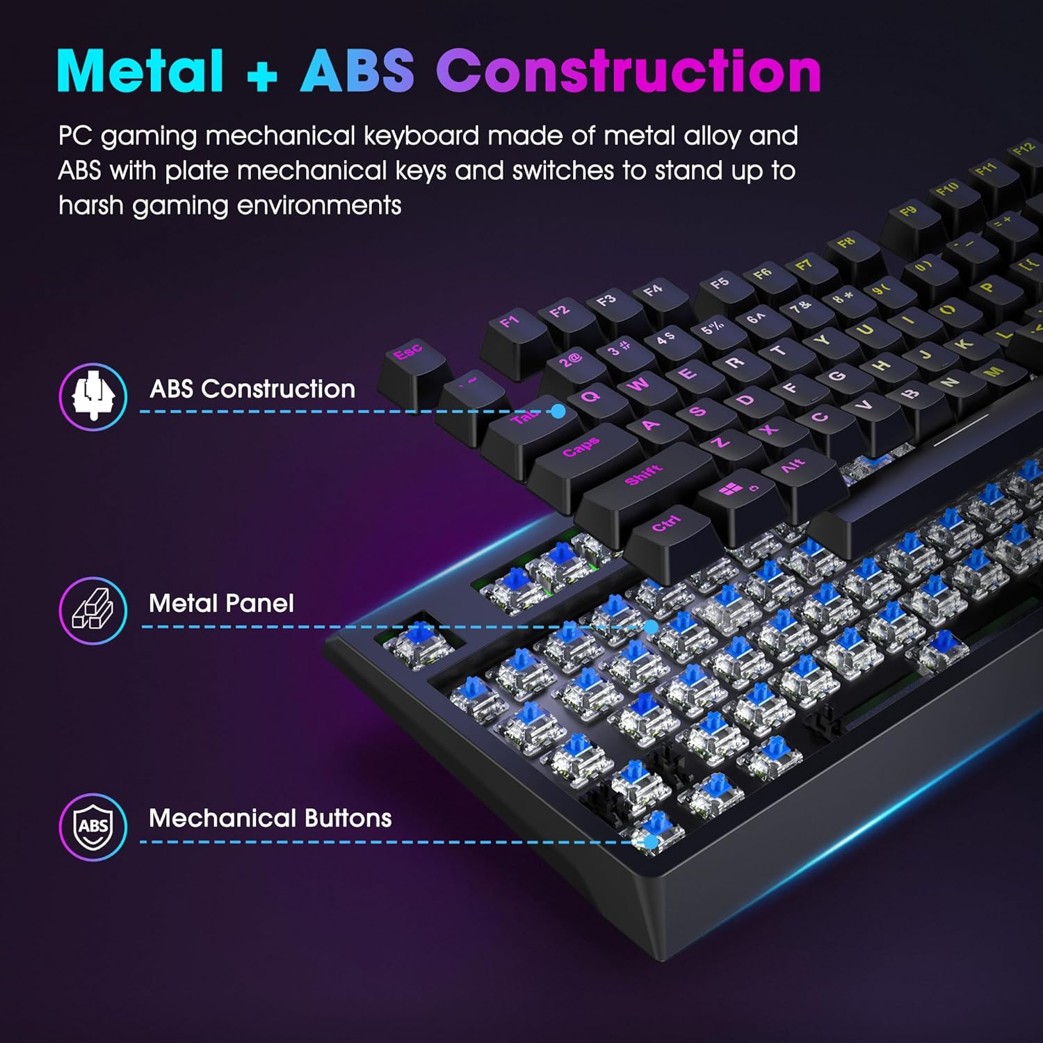 100% Mechanical Gaming Keyboard, RGB 87 Keys Wired Philippines | Ubuy