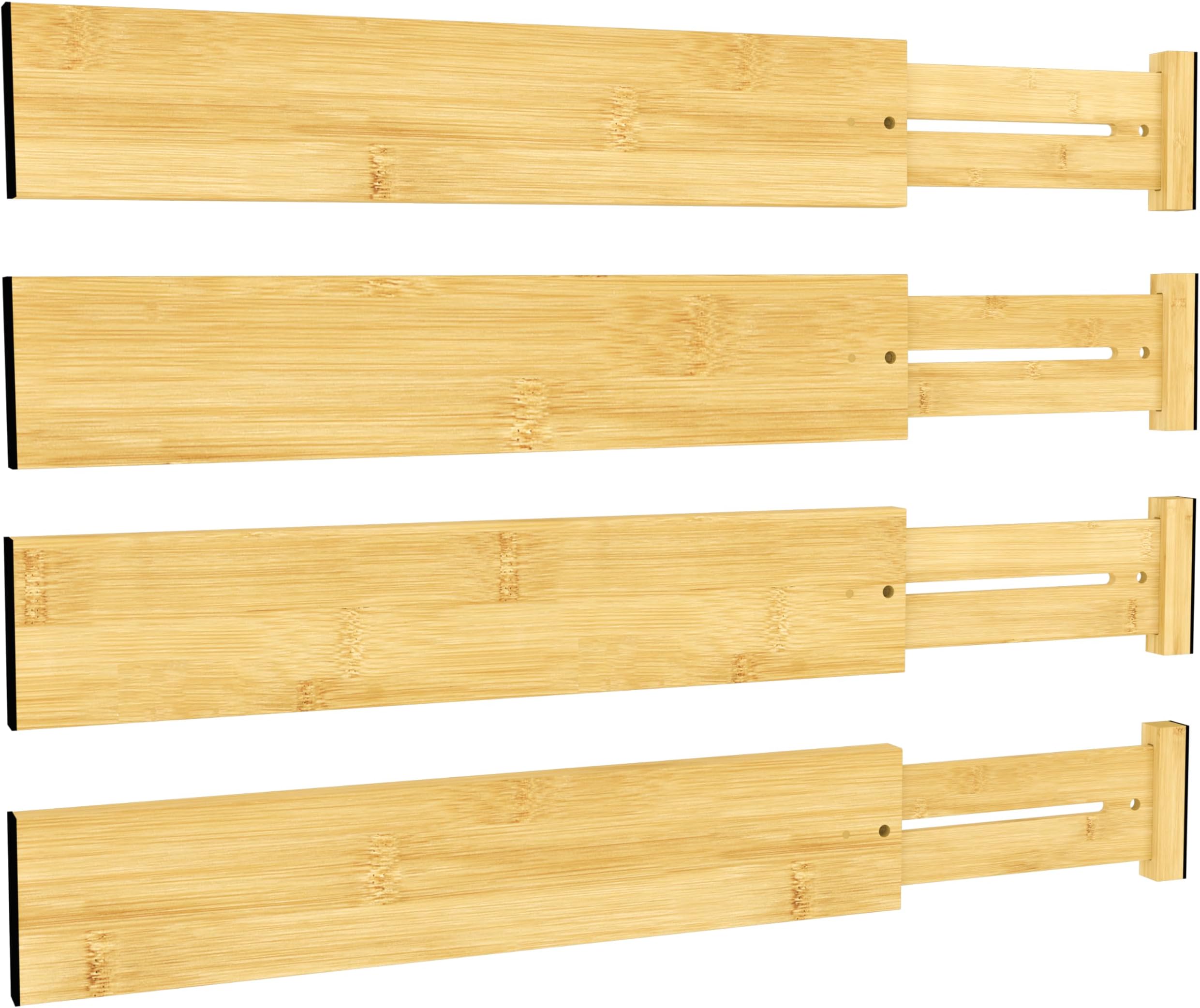 Amazon.com: Guntsous 4 Pack Bamboo Drawer Divider - Expandable Drawer ...