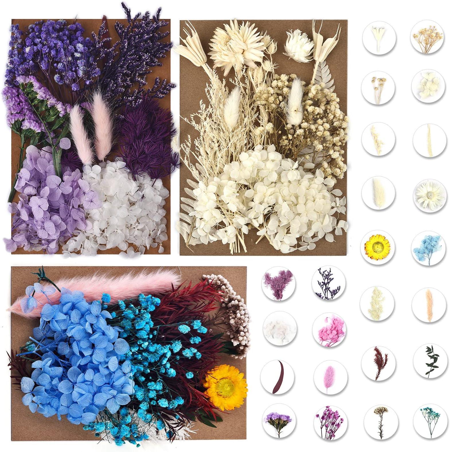 Amazon.com: 100 Pieces Dried Pressed Flowers for Resin Real Nature ...
