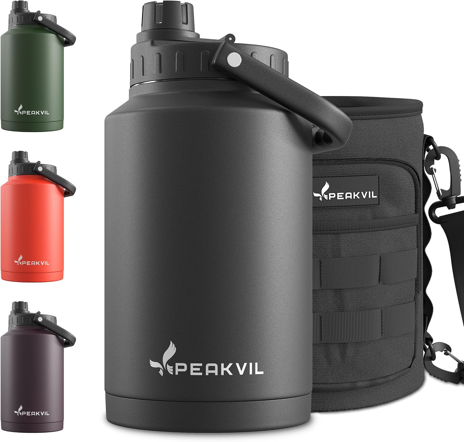 Peakvil One Gallon Vacuum Insulated Water Bottle - Large Camping ...
