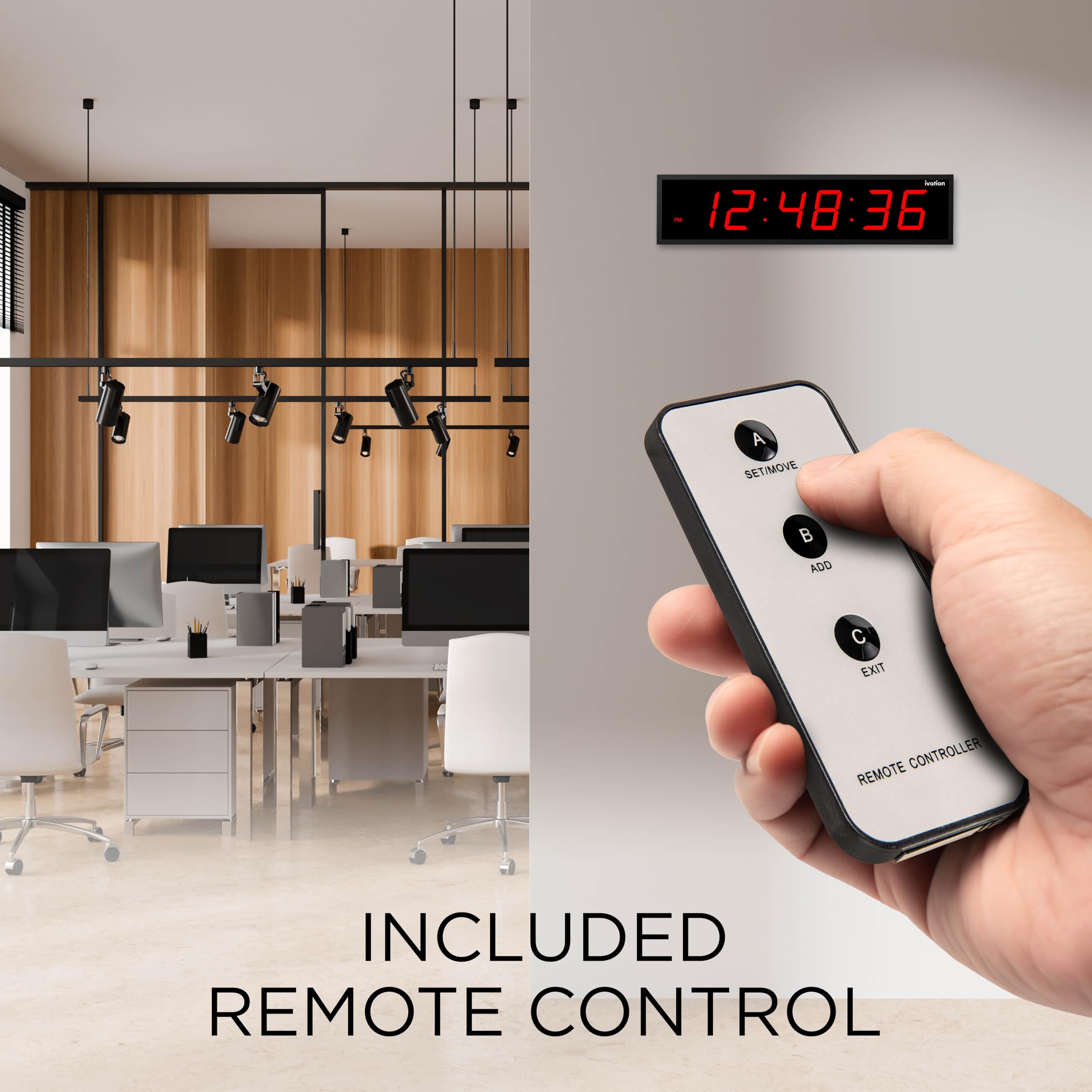 Snapklik.com : Ivation Oversized Large Digital Wall Clock - Big LED ...