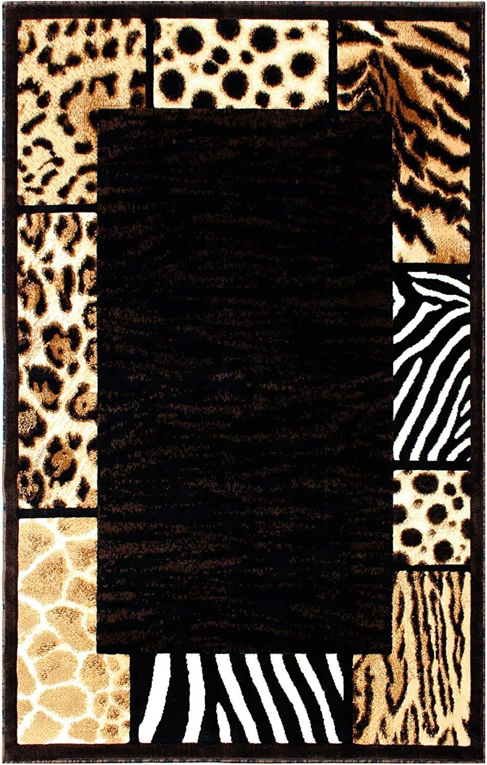 Amazon.com: Animal Print Area Rug Design Skinz 73 Black (5 Feet X 7 ...