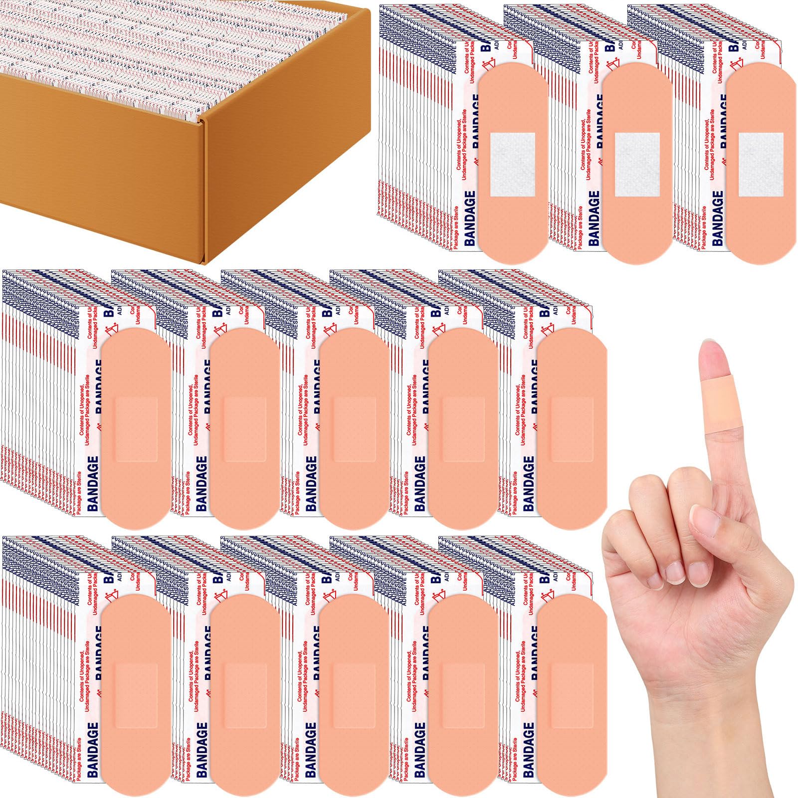 5000 Pcs 1" x 3" Adhesive Bandages Bulk Breathable Adhesive Bandages ...
