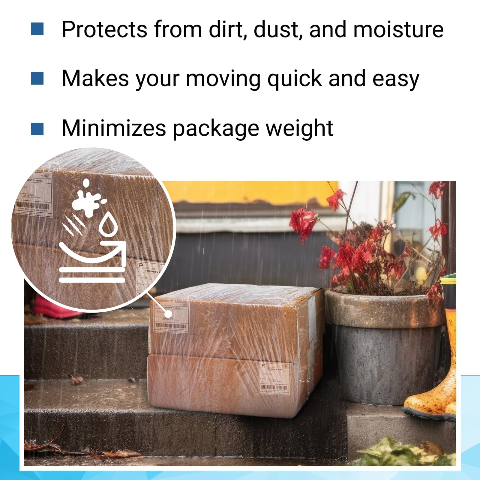 IDL Packaging 3" x 1000' Stretch Wrap Mini Roll of 80 Gauge (Pack of 10 ...