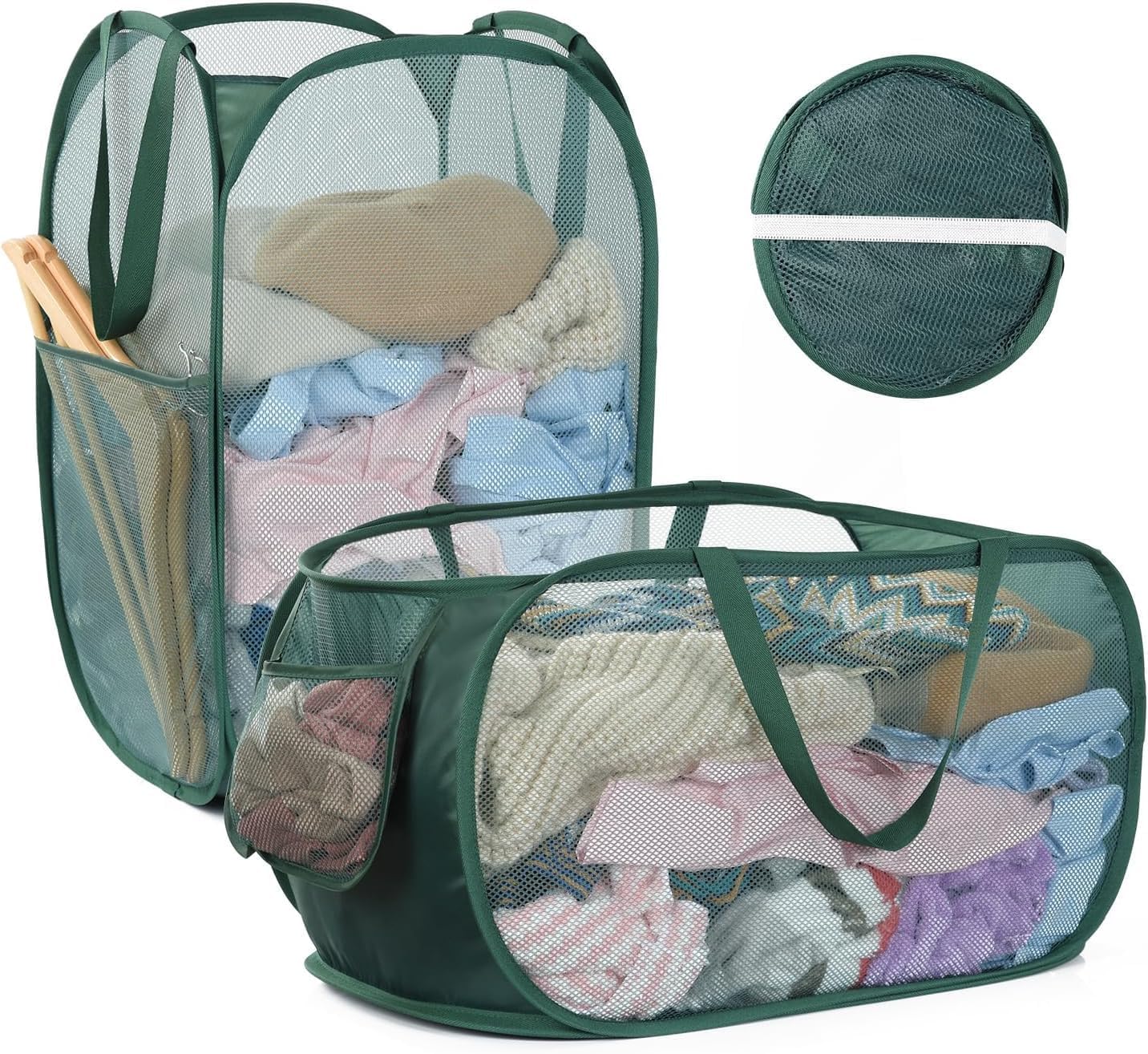 Amazon.com: OTraki Foldable Laundry Basket Large 70L Pop Up Mesh ...