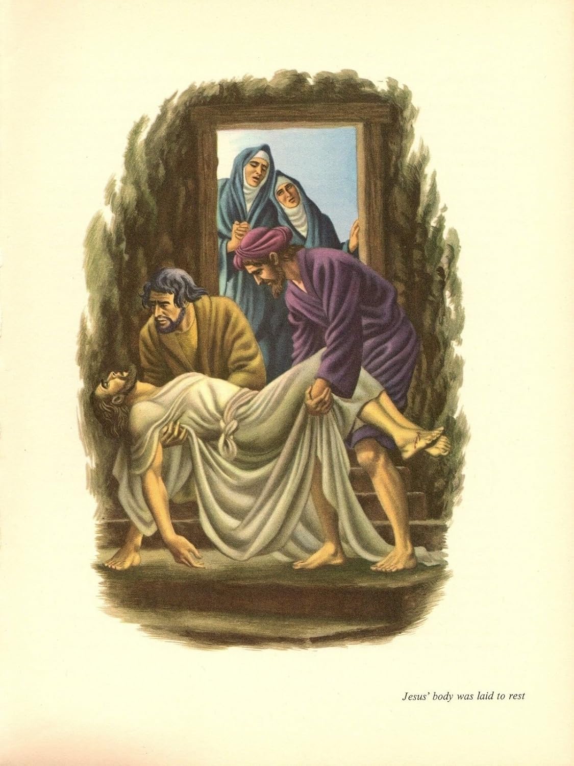 Amazon.com: STEELE SAVAGE 1956 Vintage BIBLE JESUS' BODY WAS LAID TO ...